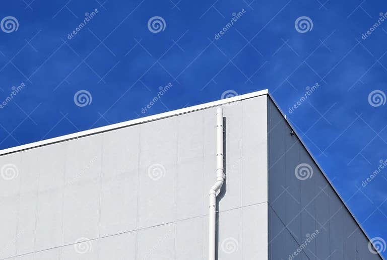 Minimal White Pipe with New Building Background. Stock Image - Image of ...