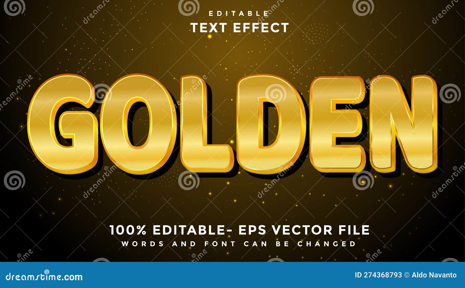 Minimal Word Golden Editable Text Effect Design Template, Effect Saved ...