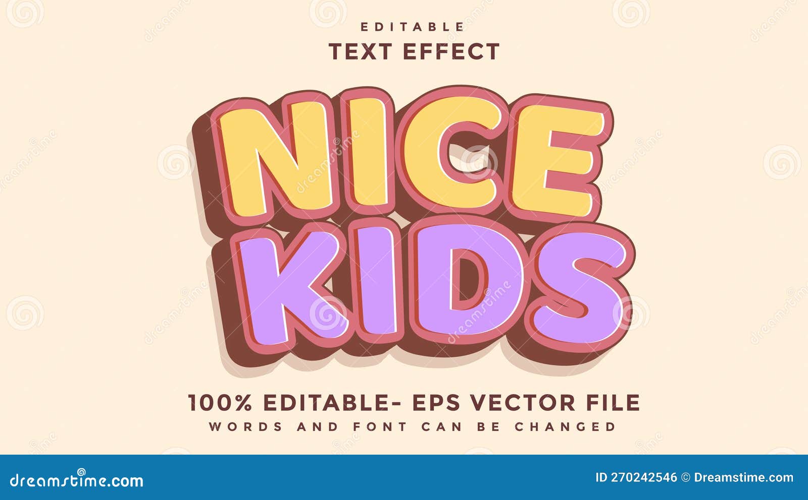 Minimal Word Nice Kids Editable Text Effect Design Template, Effect ...