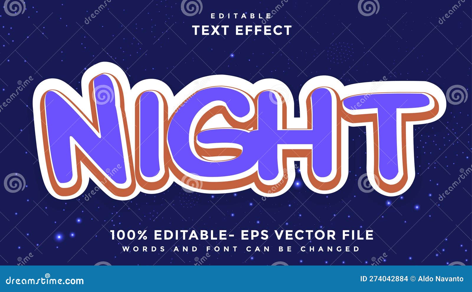 Minimal Word Night Editable Text Effect Design, Effect Saved in Graphic ...