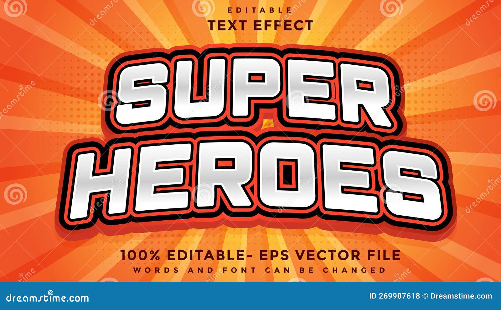 Minimal Word Super Heroes Editable Text Effect Design Template, Effect ...