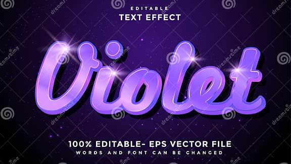 Minimal Word Violet Editable Text Effect Design, Effect Saved in ...