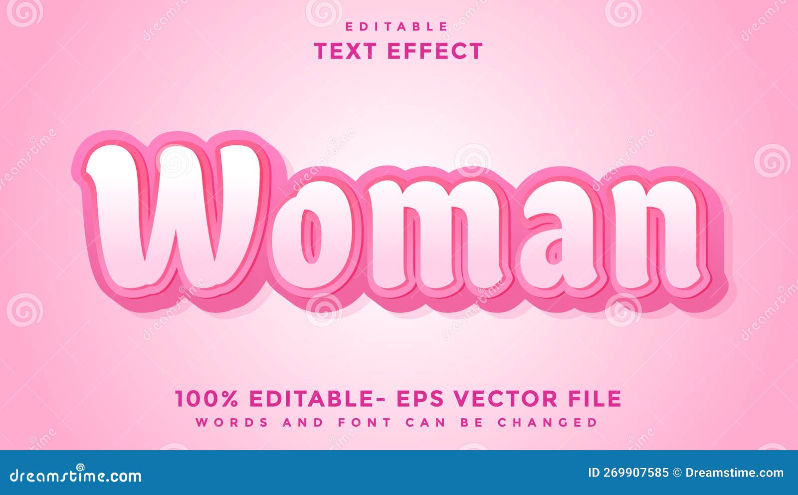Minimal Word Woman Editable Text Effect Design Template, Effect Saved ...