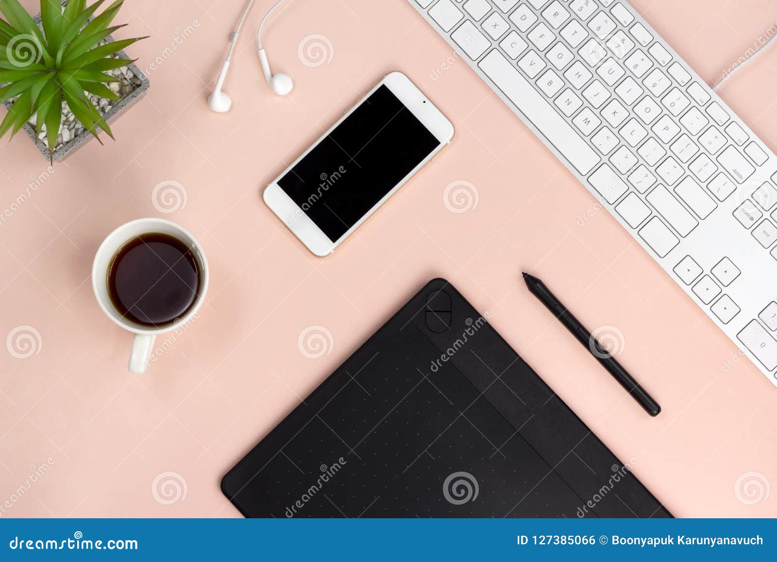 Minimal Workspace with Technology Equipment on Pastel Pink Background ...