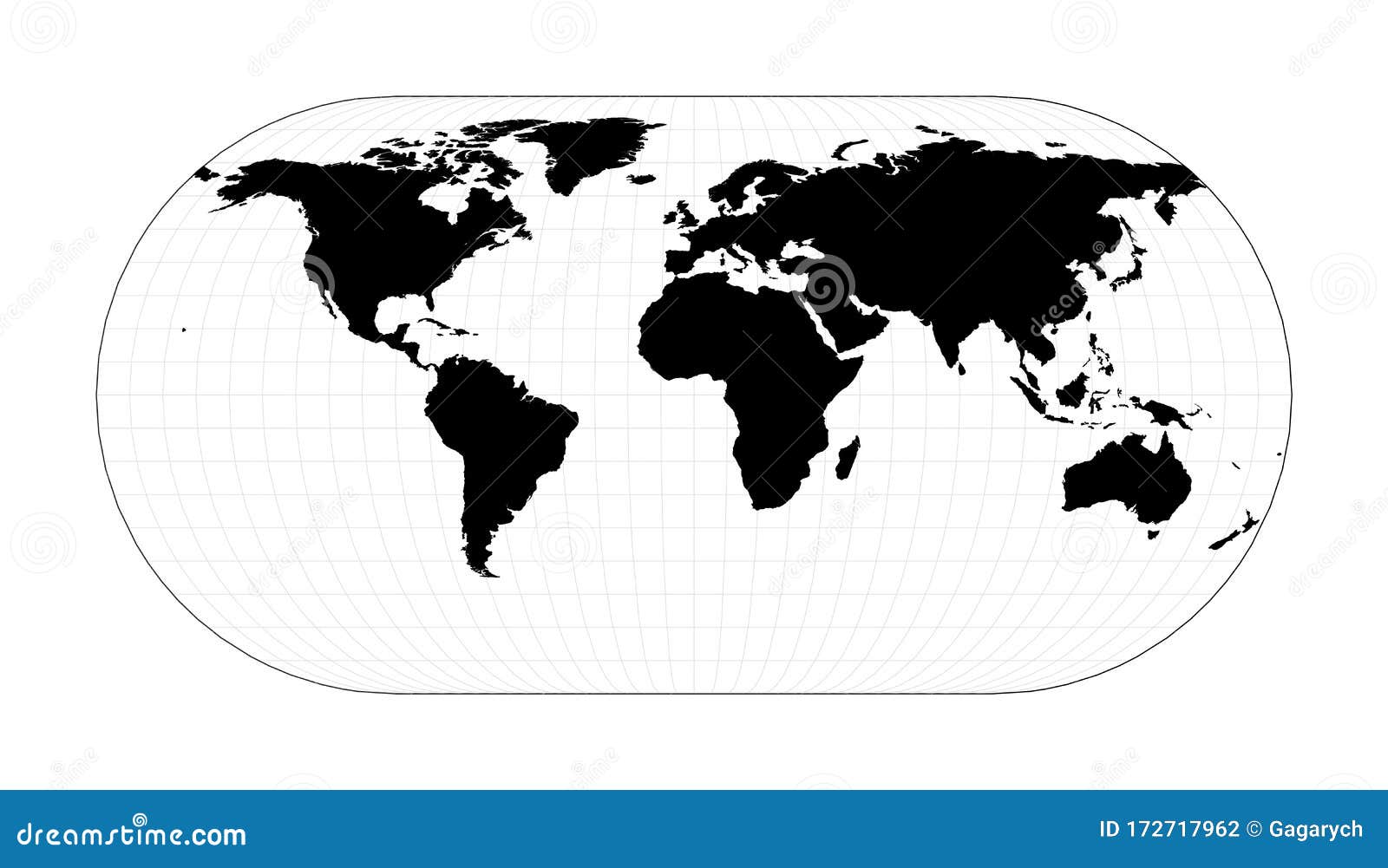 Minimal world map. stock vector. Illustration of longitude - 172717962