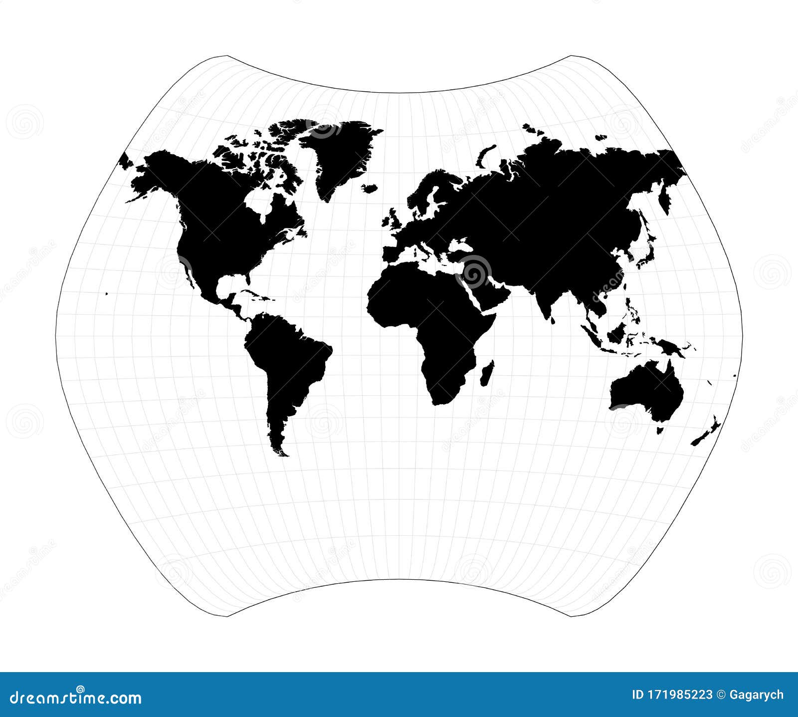 Minimal world map. stock vector. Illustration of larrivee - 171985223