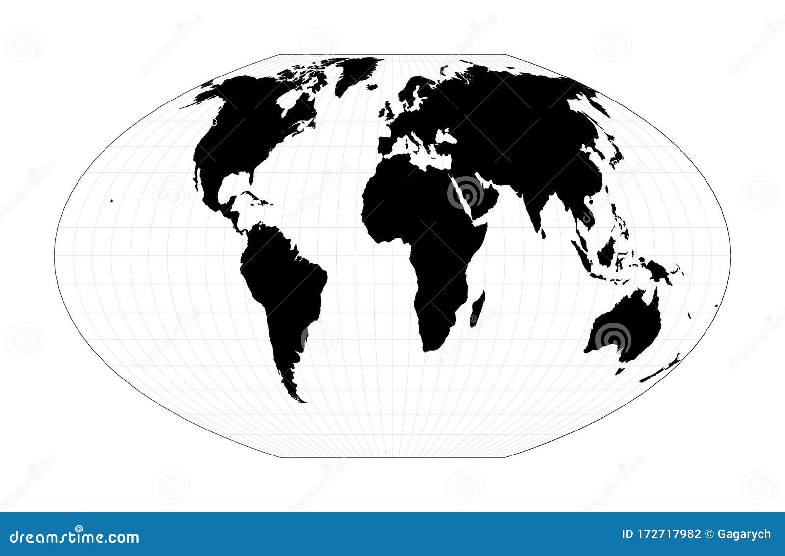 Minimal world map. stock vector. Illustration of planet - 172717982