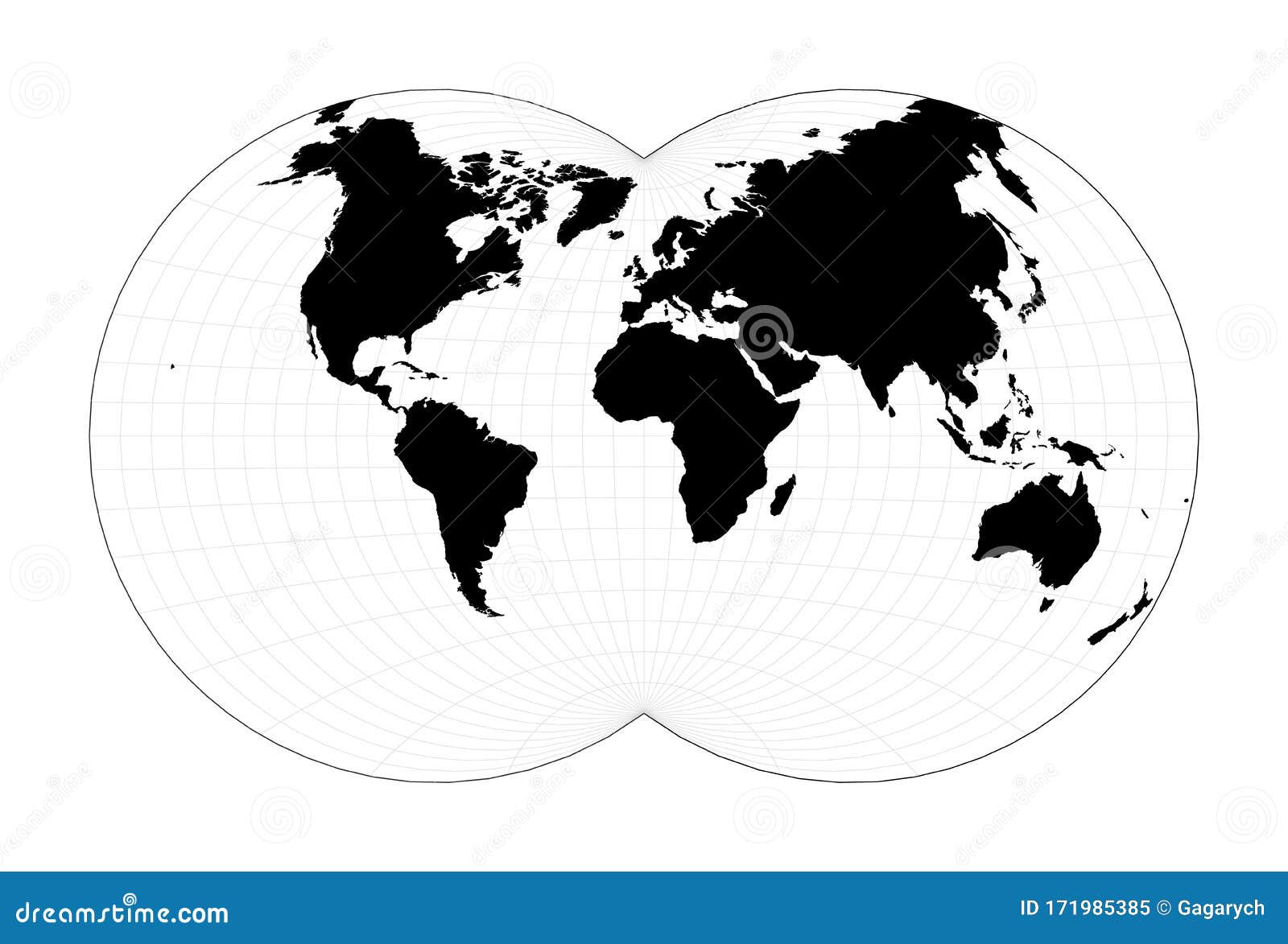 Minimal world map. stock vector. Illustration of captivating - 171985385