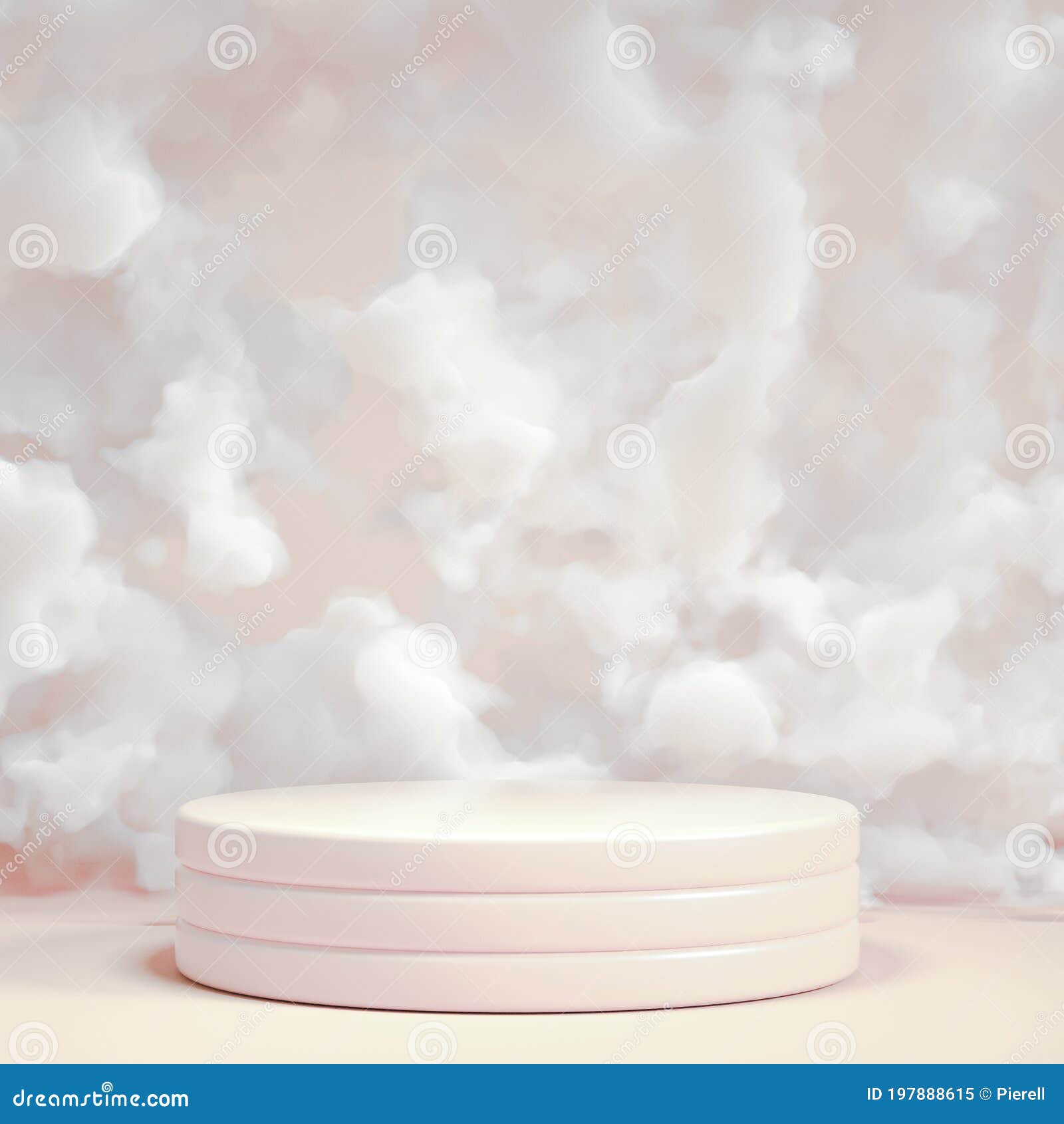 Minimalism Background with Smoke and Clouds. 3d Illustration, 3d ...
