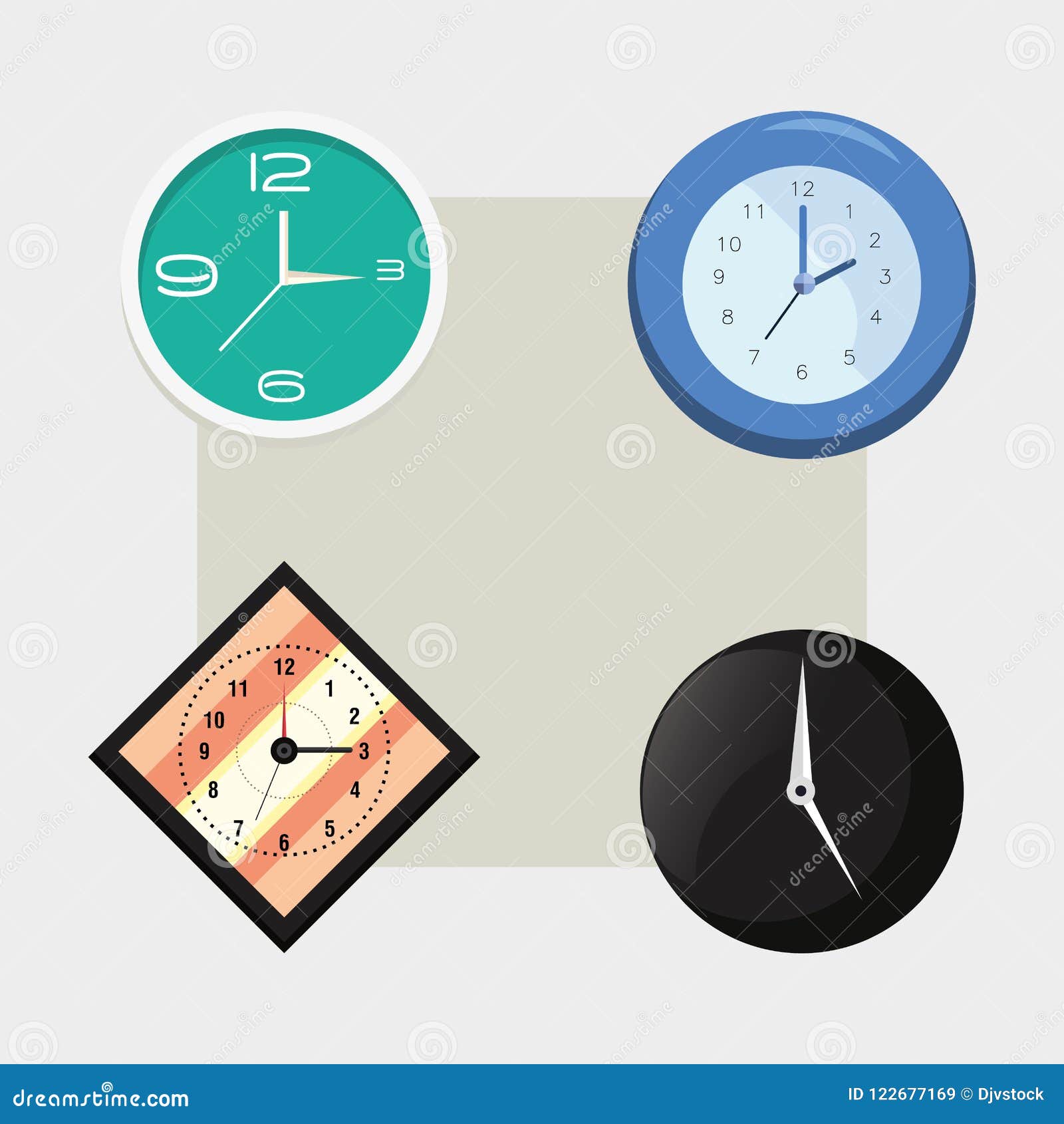 Minimalism clocks design stock vector. Illustration of watch - 122677169