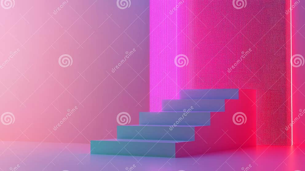 Minimalist 3D Banner Featuring Algorithm Symbol and Technology Design Stock Illustration ...