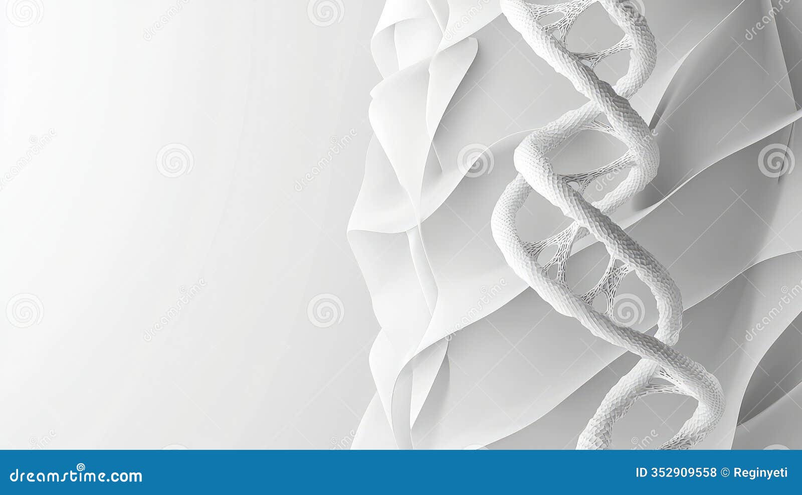DNA Helix Image on Left with Genetics Patterns Background Stock ...