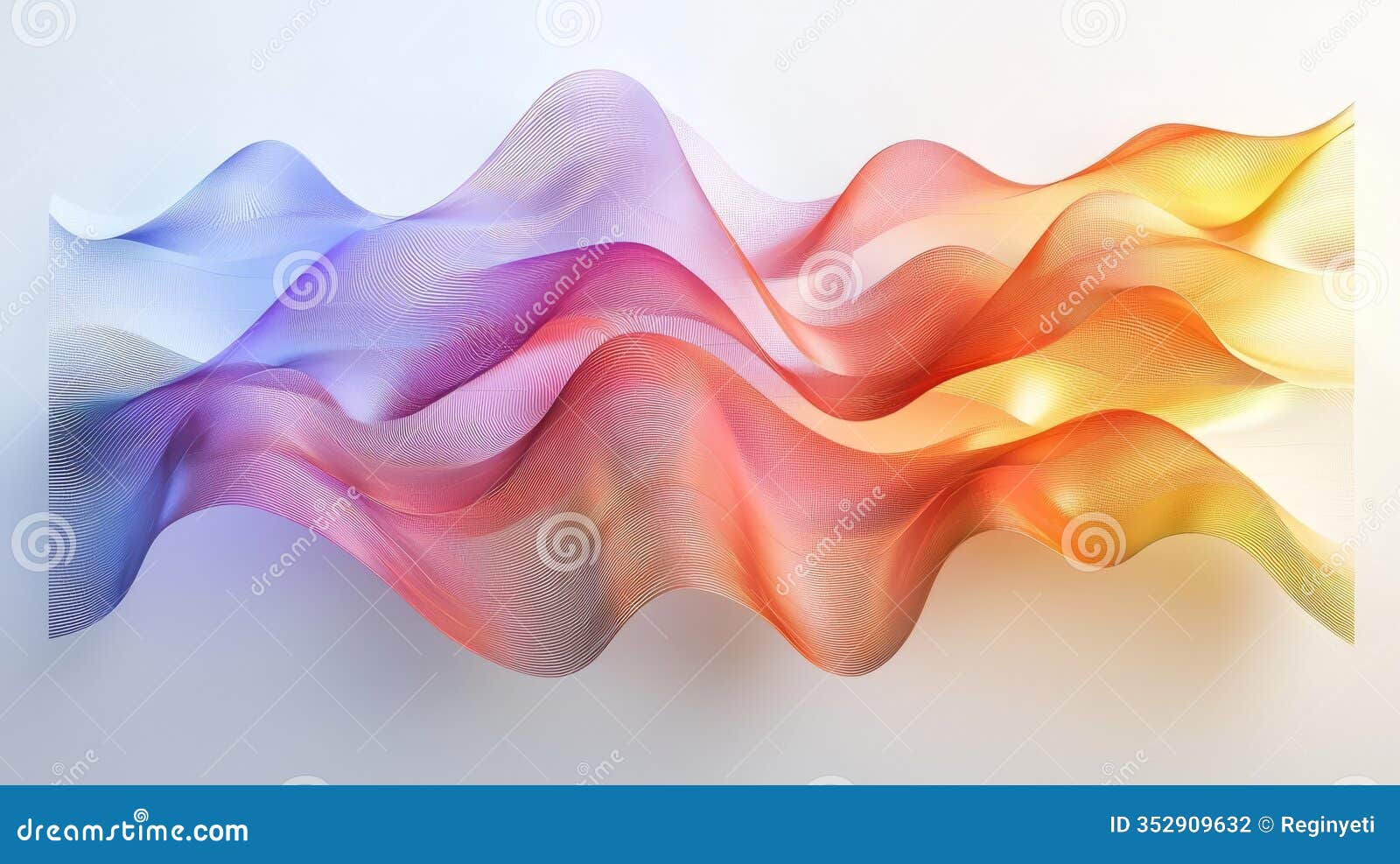 Minimalist 3D Banner with Spectrum Graph and Wave Pattern Stock ...