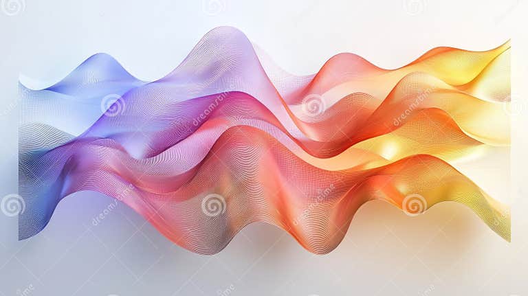 Minimalist 3D Banner with Spectrum Graph and Wave Pattern Stock ...