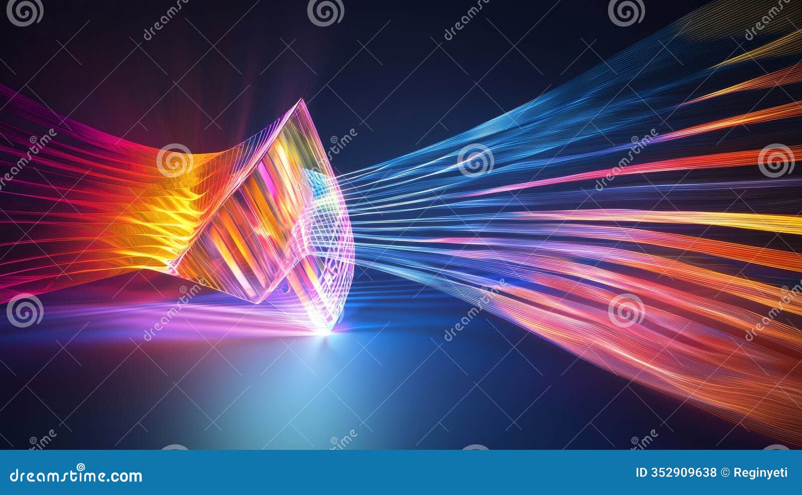 Minimalist 3D Banner with Spectrum Graph and Wave Pattern Stock ...