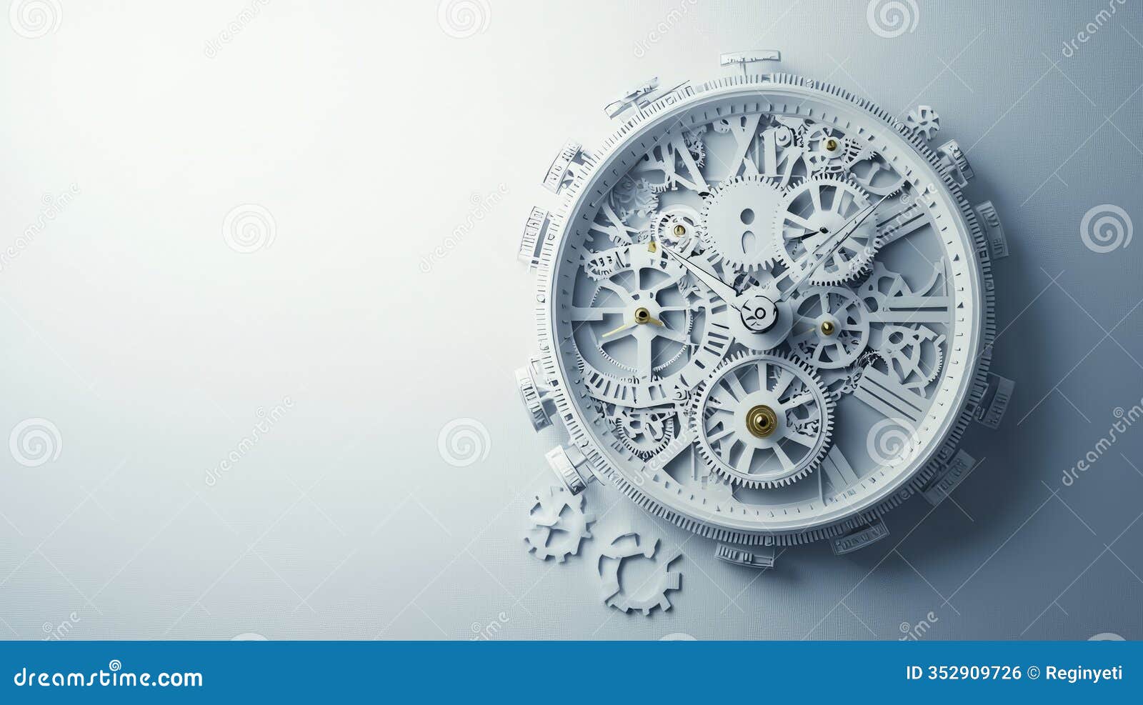 Isolated 3D Digital Clock Mechanism on Minimalist Background Stock ...