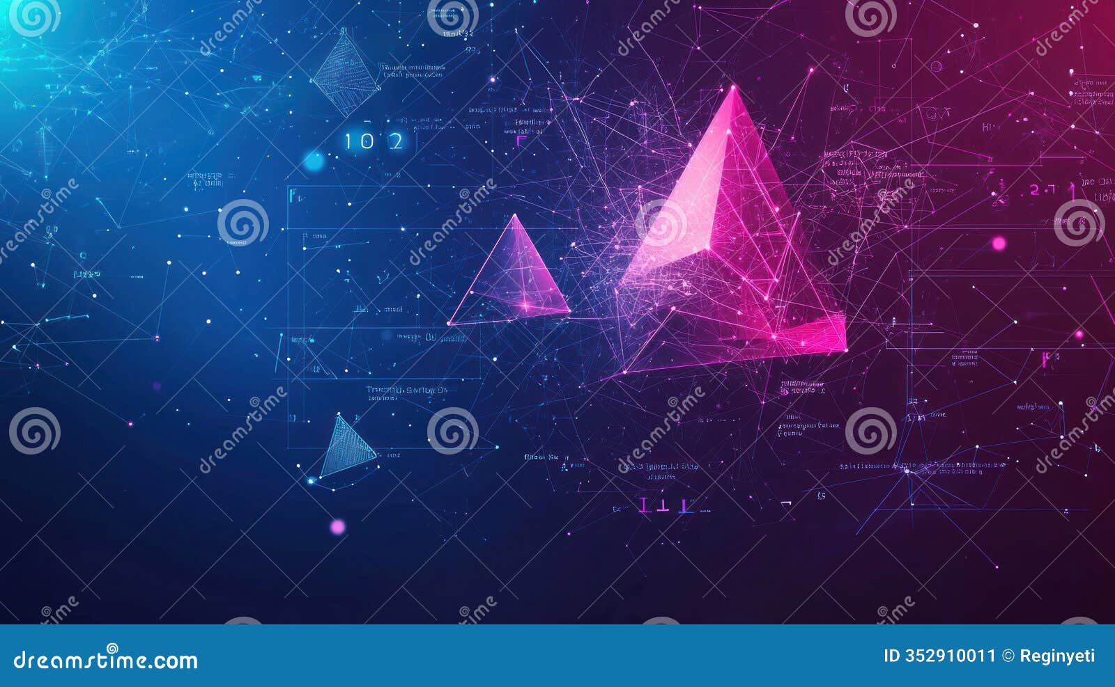 Minimalist 3D Banner with Mathematical Symbols and Formulas Stock ...