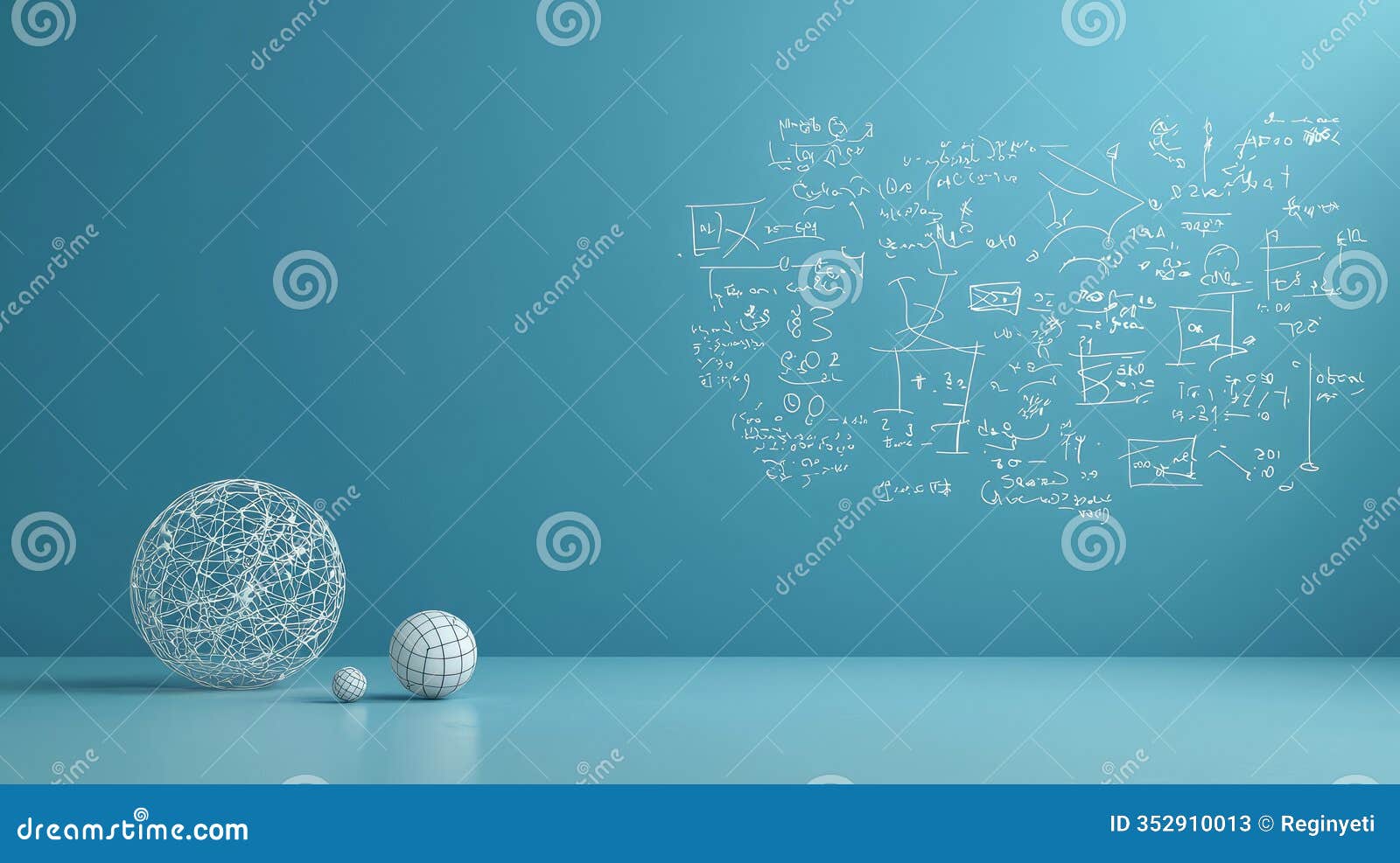 Minimalist 3D Banner with Mathematical Symbols and Formulas Stock ...