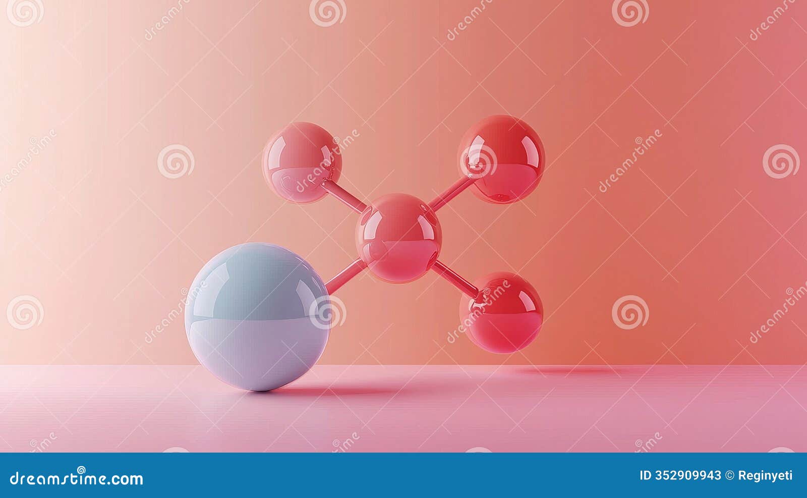 Isolated 3D Minimalist Banner Featuring Water Molecule Model and ...