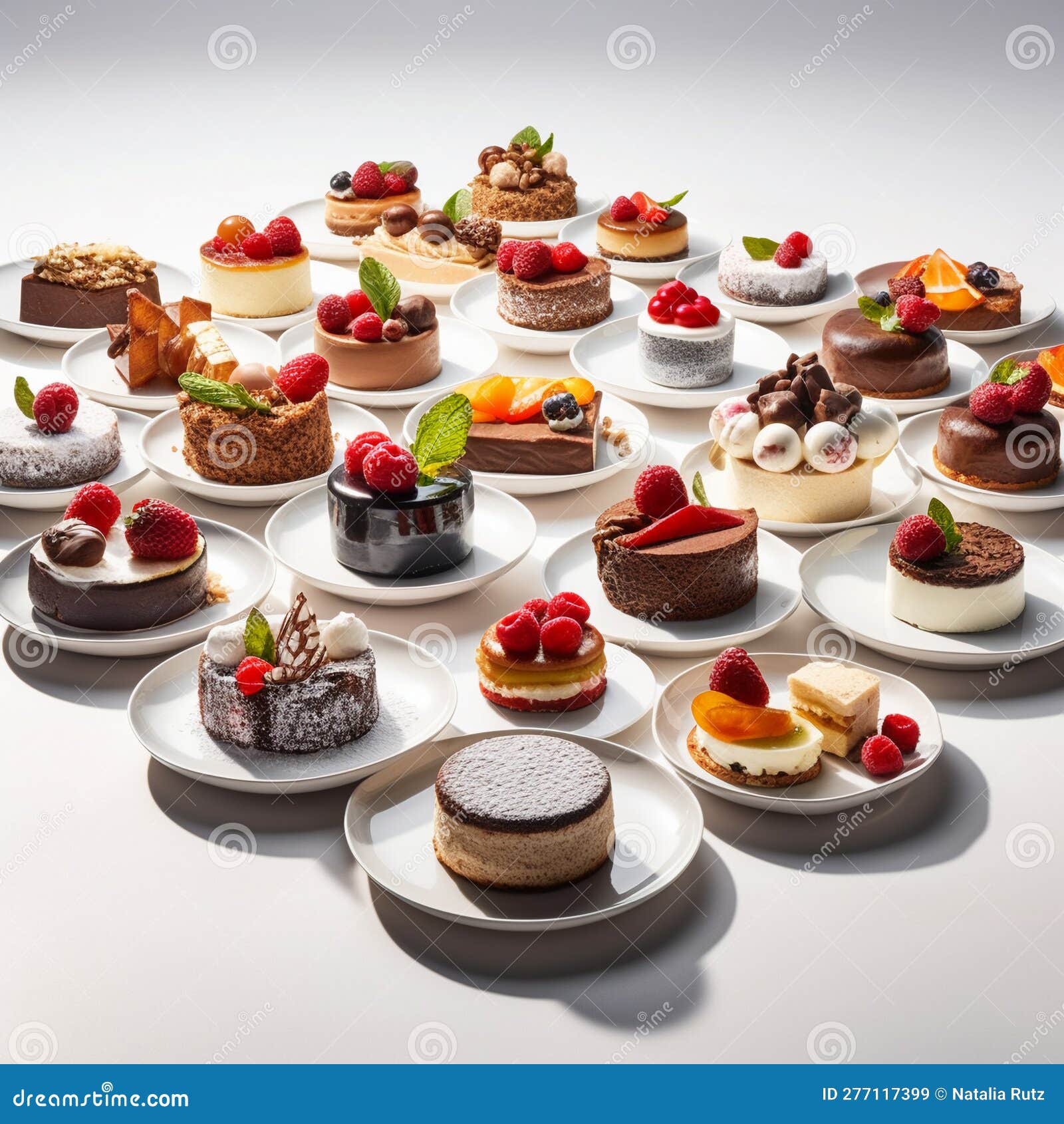 Photography of Many Cake on Plate Stock Illustration - Illustration of ...