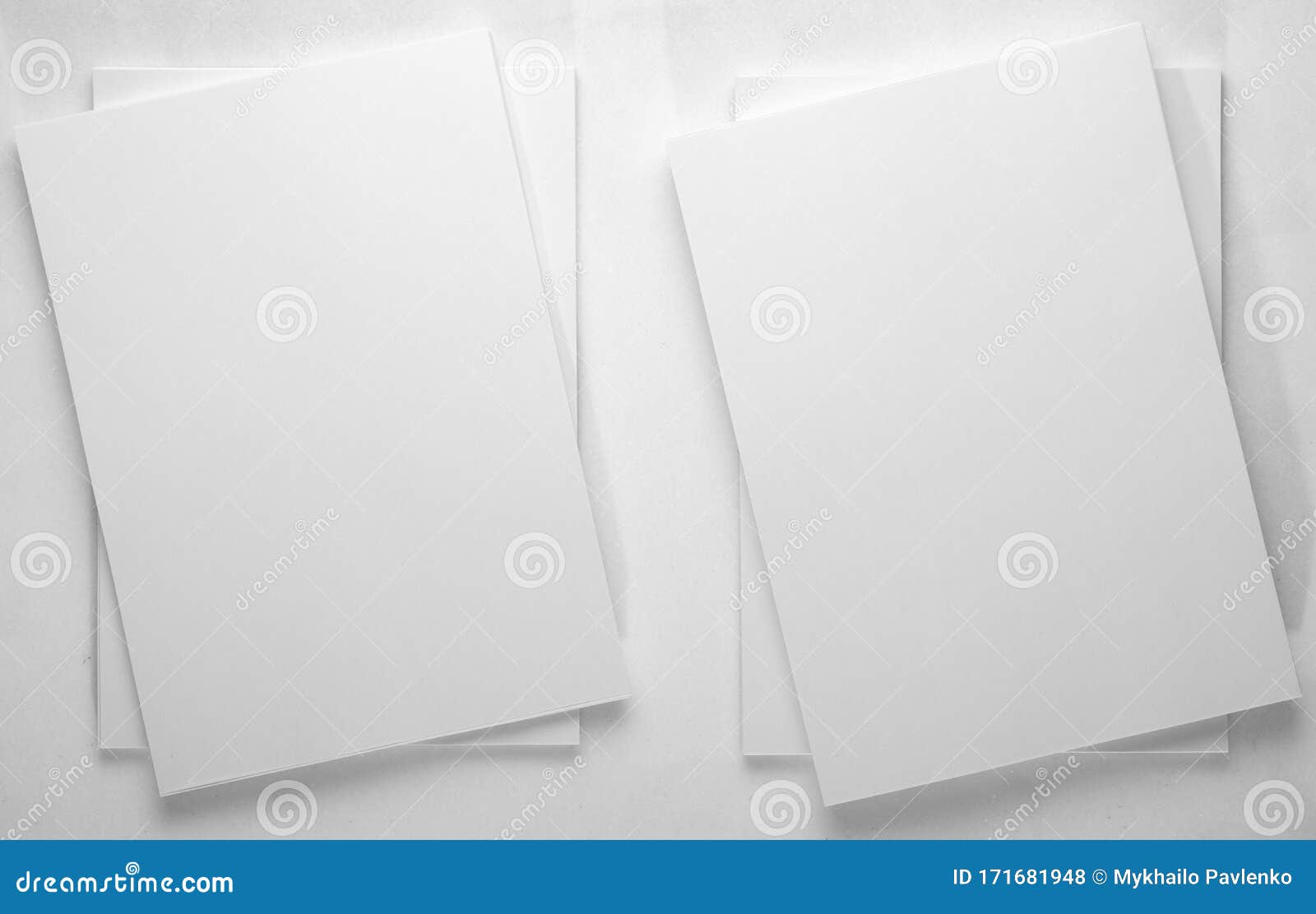 Stack of White Office Paper on Light Background, Top View, Place for ...
