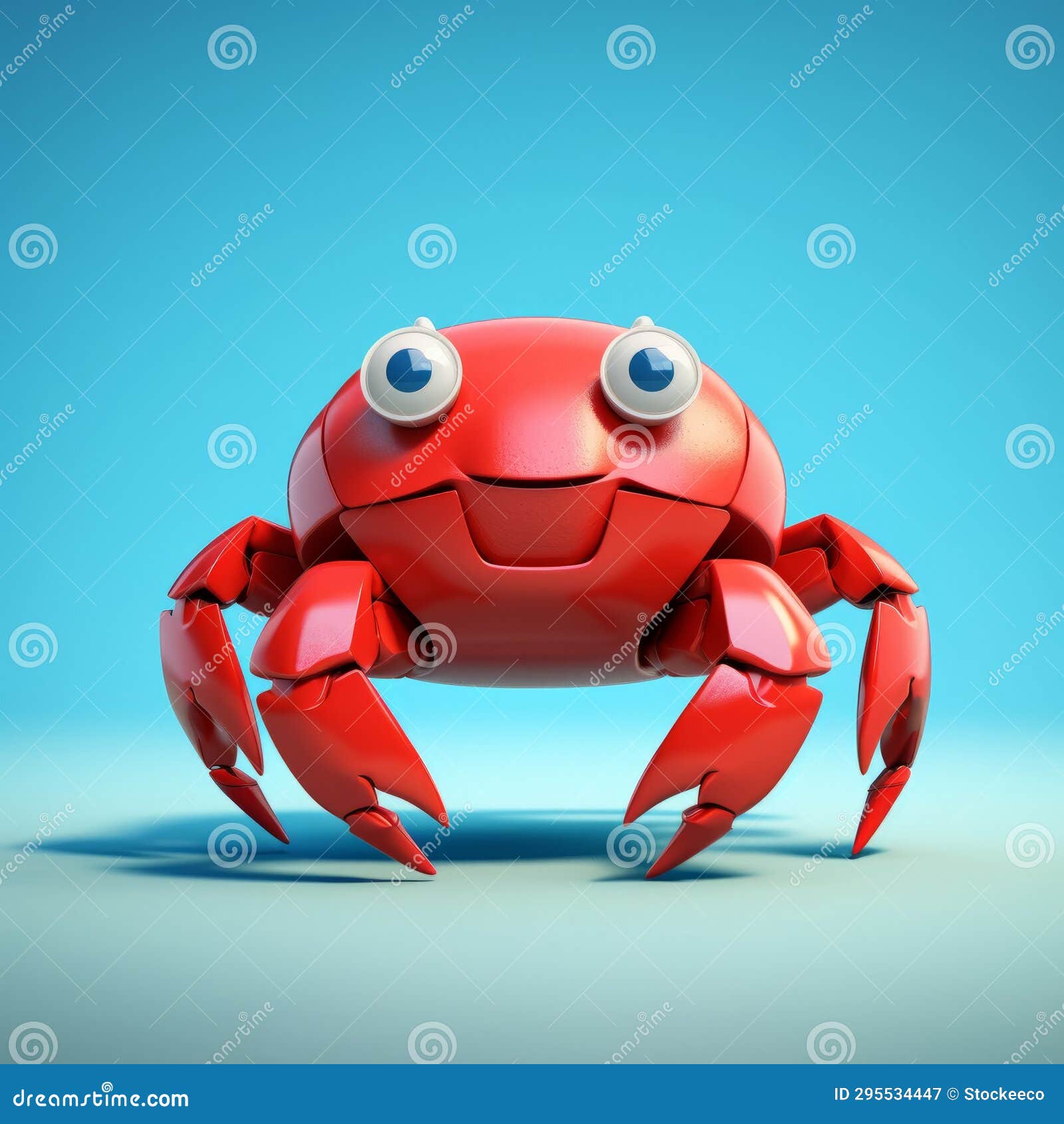 Minimalist 3d Animated Crab with Detailed Character Design Stock ...