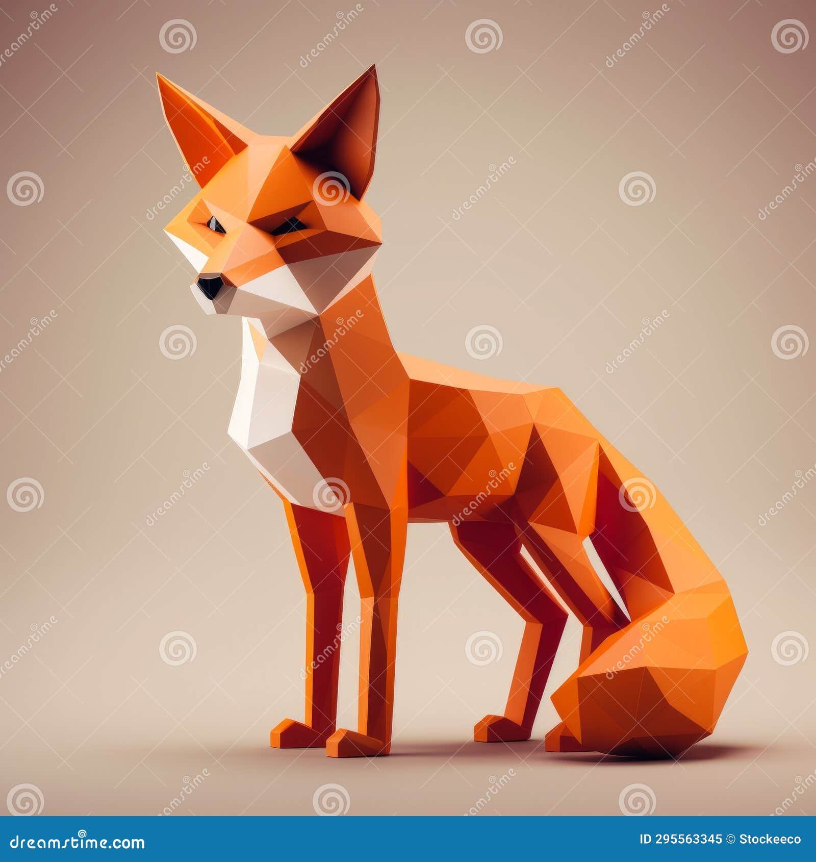 Minimalist 3d Fox Graphic Design Illustration Stock Illustration ...