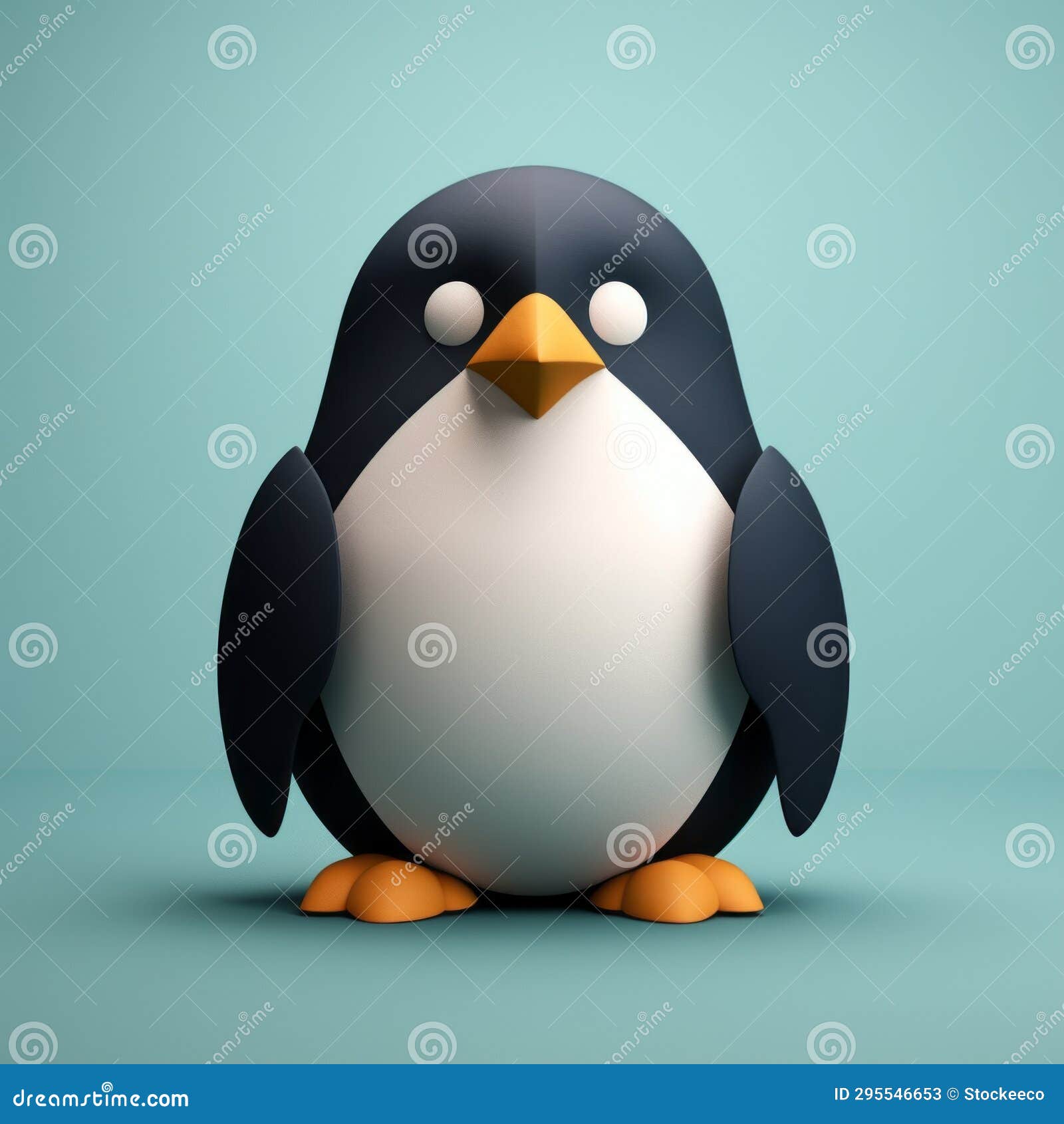 Minimalist 3d Penguin Model with Soft Gradients Stock Illustration ...