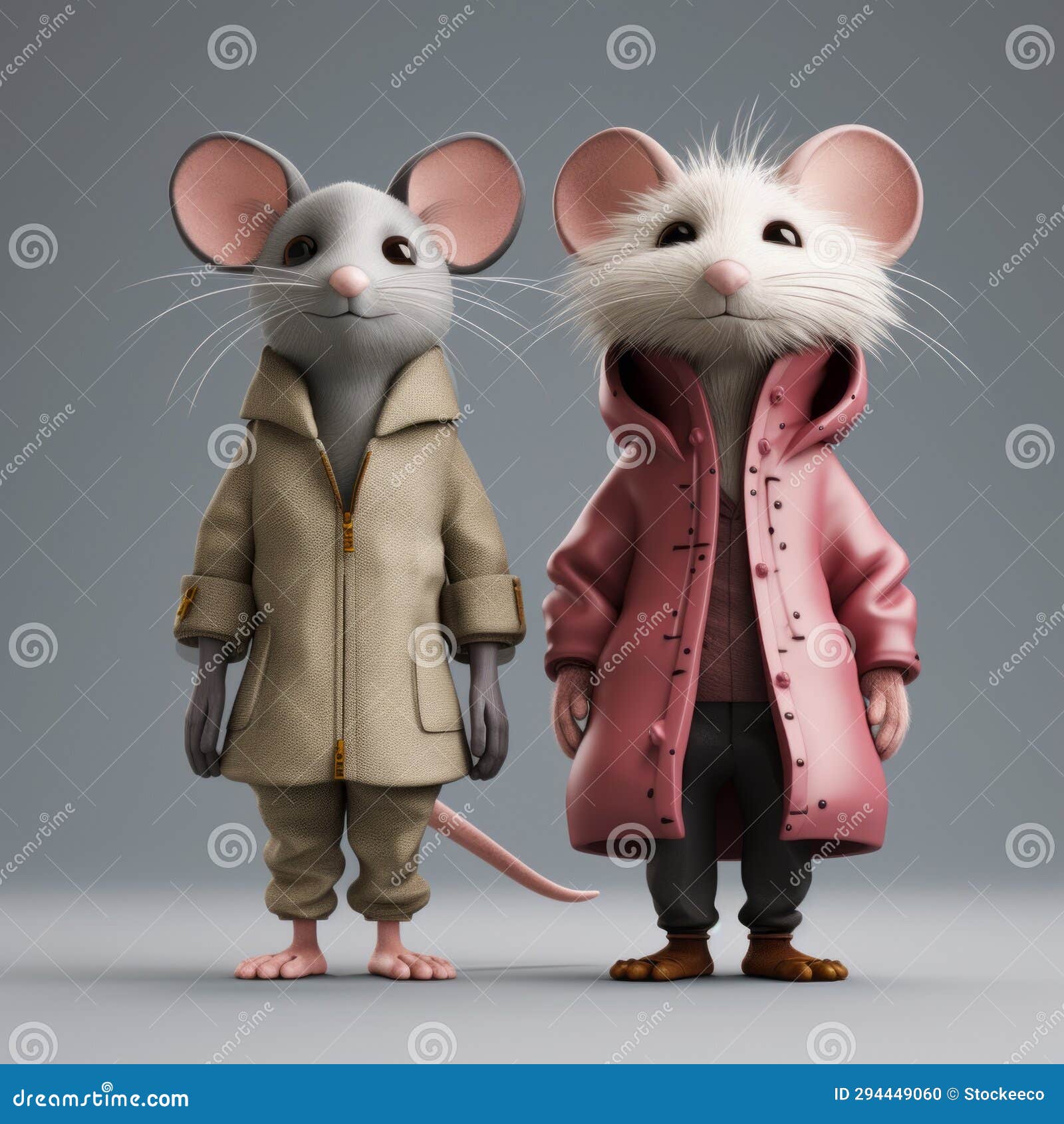 Minimalist 3d Rat and Mouse in Photorealistic Renderings Stock ...