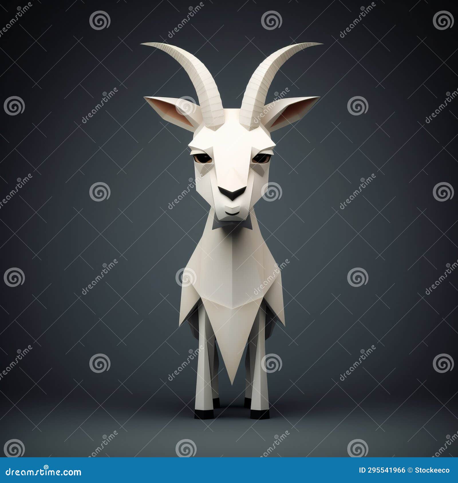 Minimalist 3d White Goat: Bold Geometric Minimalism in 32k Uhd Stock ...