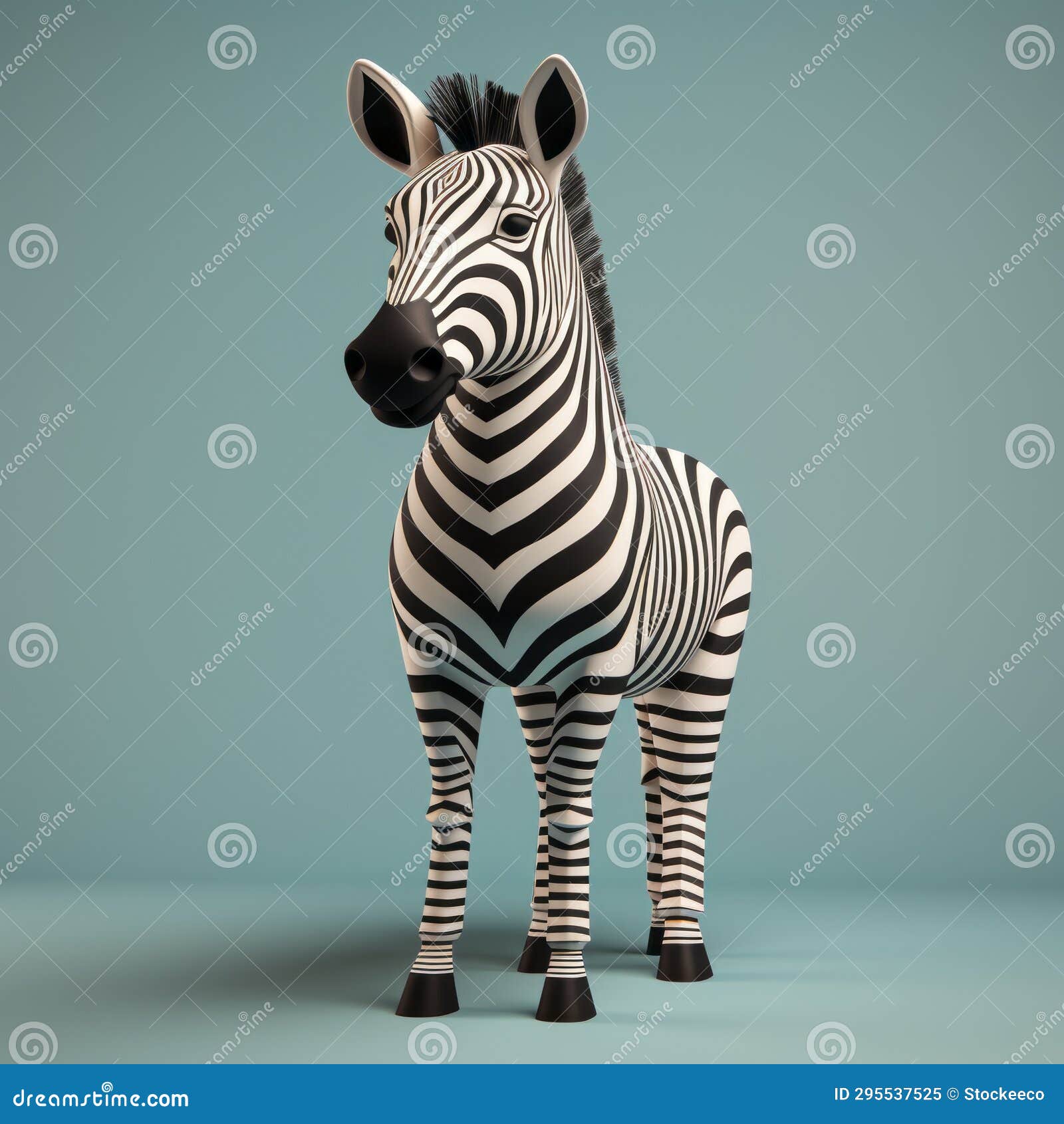 Minimalist 3d Zebra: Geometric Optical Illusions and Playful Character ...