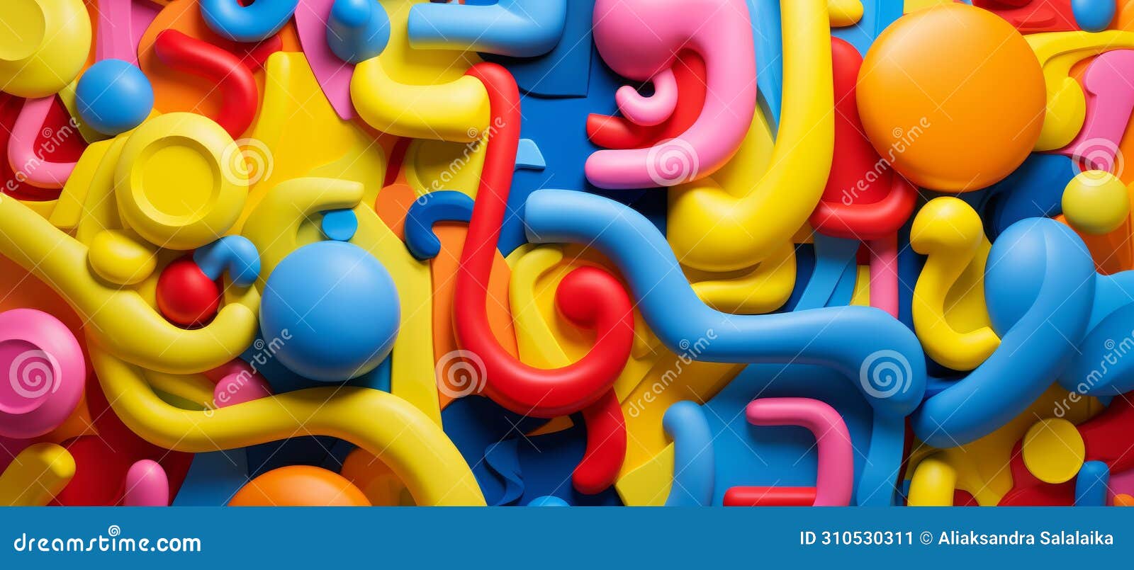 Minimalist Abstract Art with Basic Shapes and Colorful Objects for ...