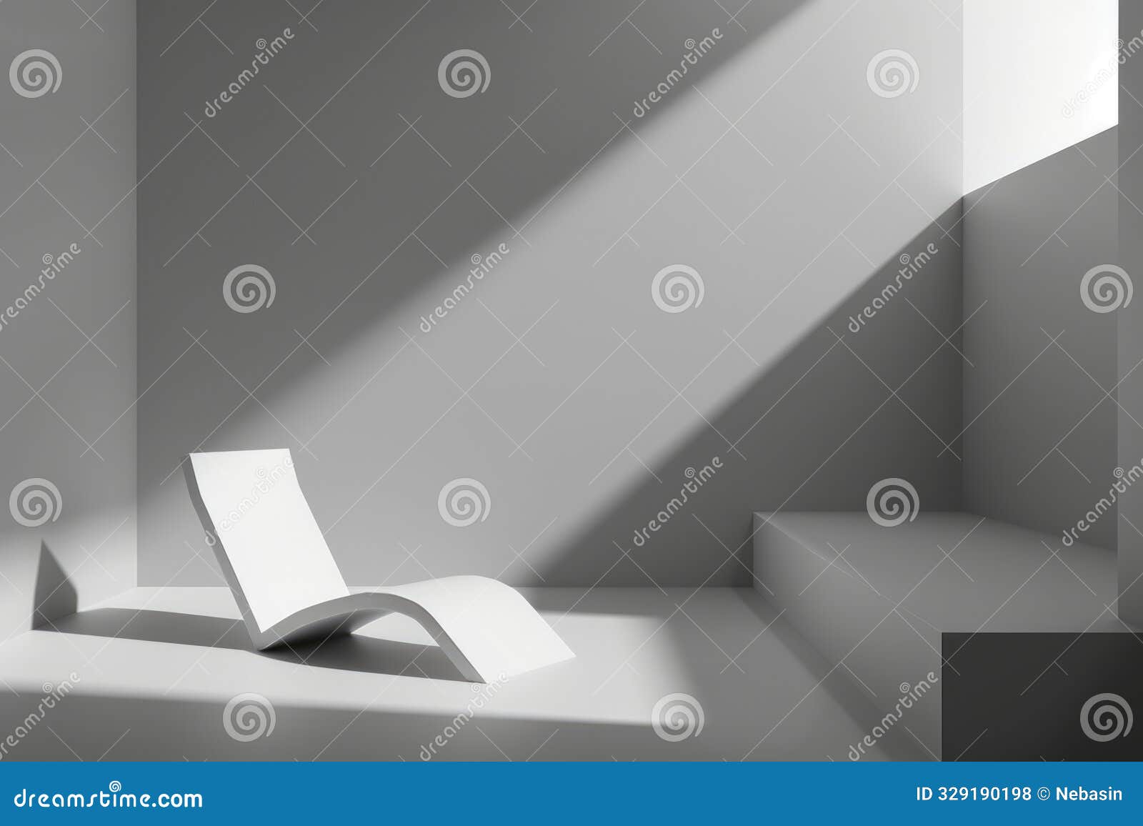 Minimalist Abstract Chair Under Sunlight in Modern Geometric Interior ...