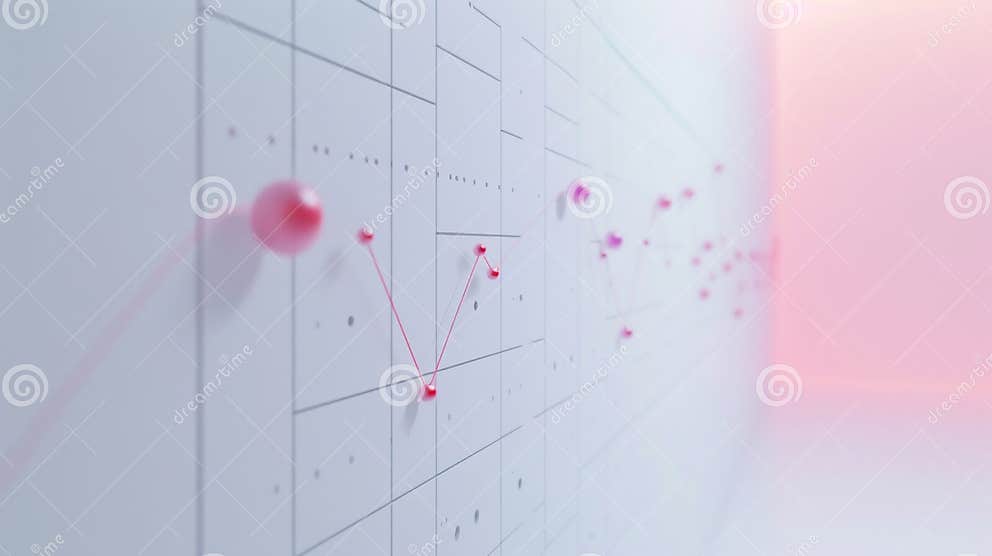 Minimalist Abstract 3D Chart with Connecting Nodes Stock Image - Image ...
