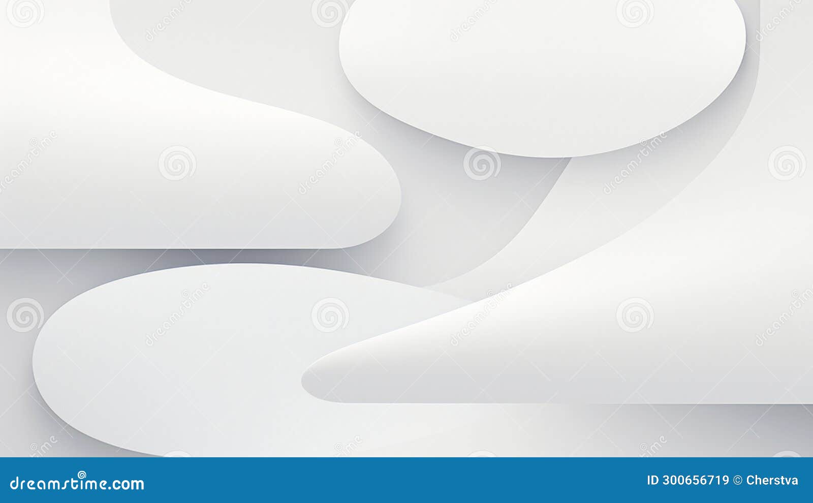 A Minimalist Abstract Design Featuring Flowing White Shapes and Curves ...