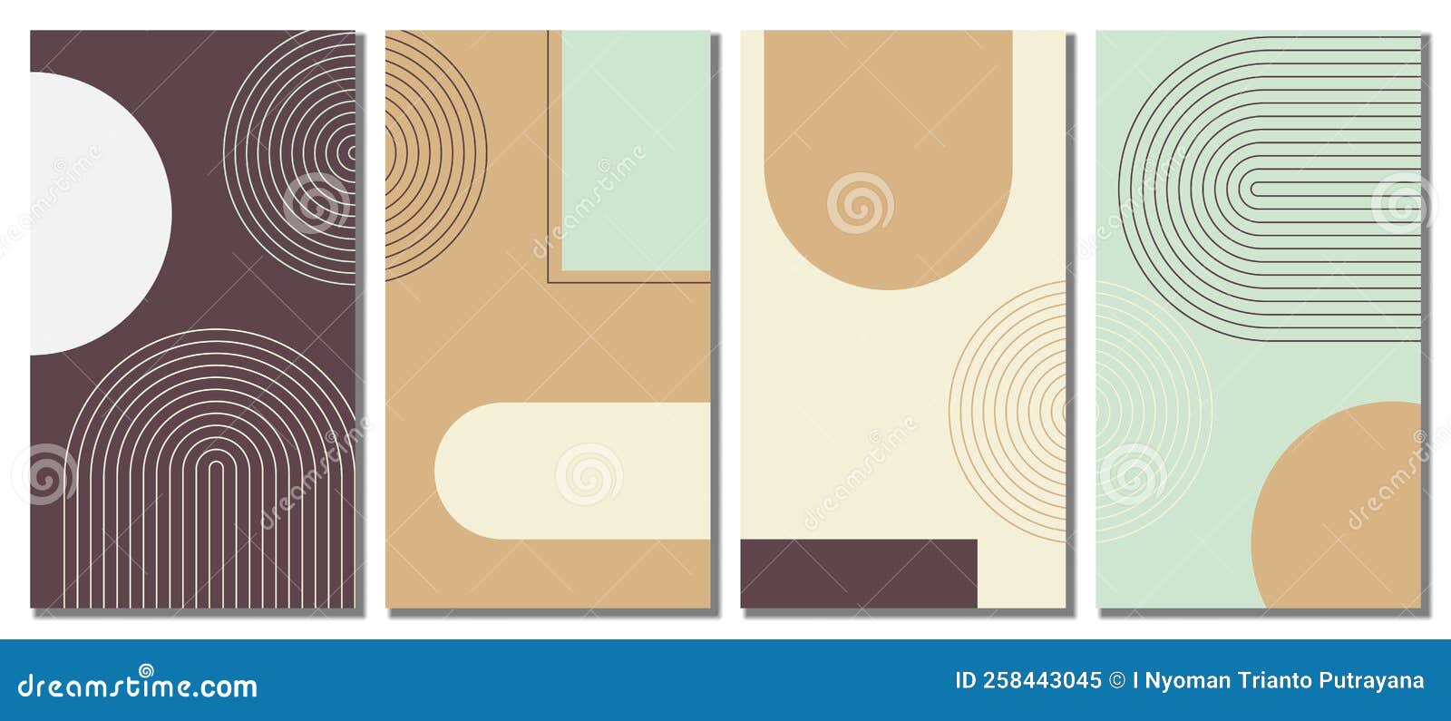 Minimalist Abstract Hand Drawn Set Background. Stock Vector ...