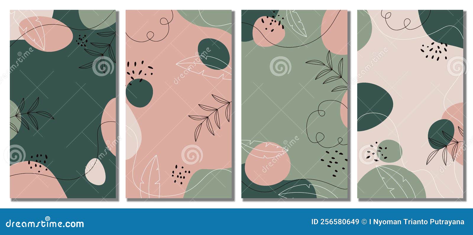 Minimalist Abstract Hand Drawn Set Background. Stock Vector ...