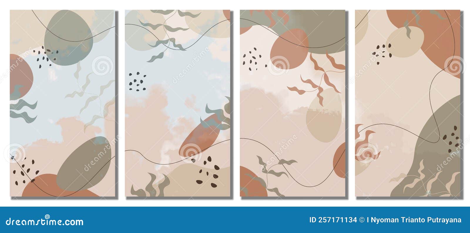 Minimalist Abstract Hand Drawn Set Background. Stock Vector ...