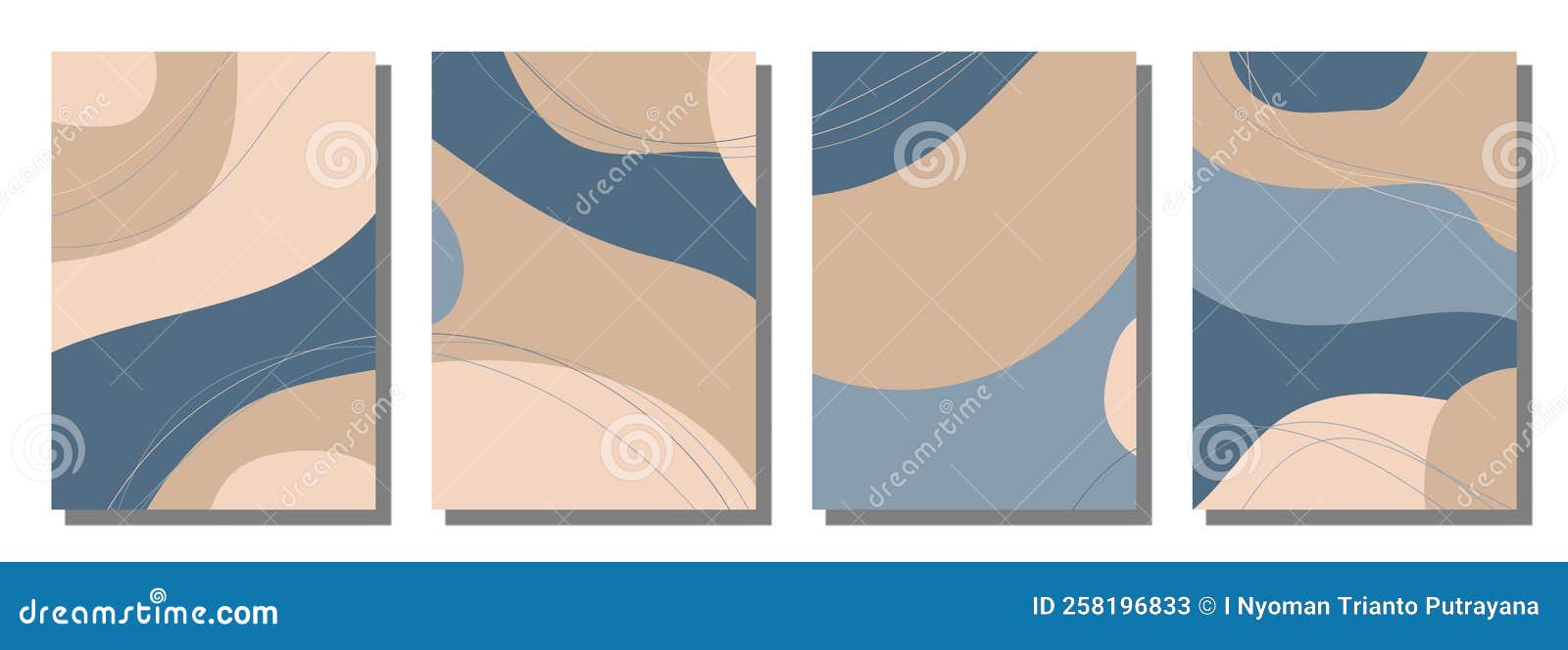 Minimalist Abstract Hand Drawn Set Background. Stock Vector ...