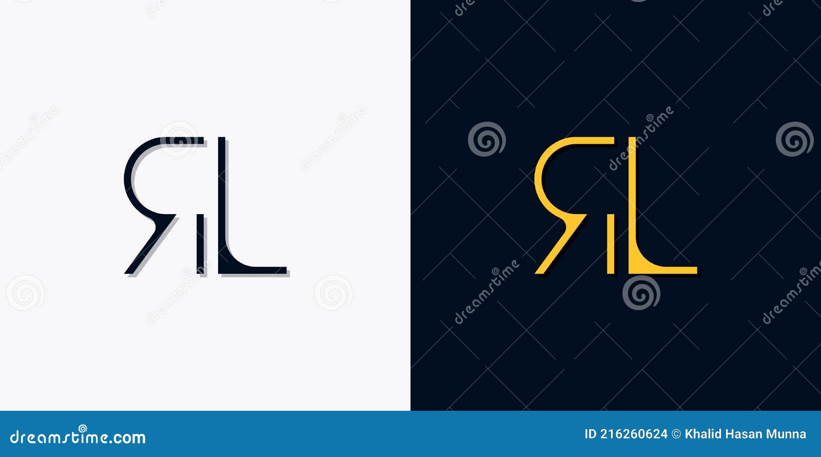 Minimalist Abstract Initial Letters RL Logo Stock Vector - Illustration ...