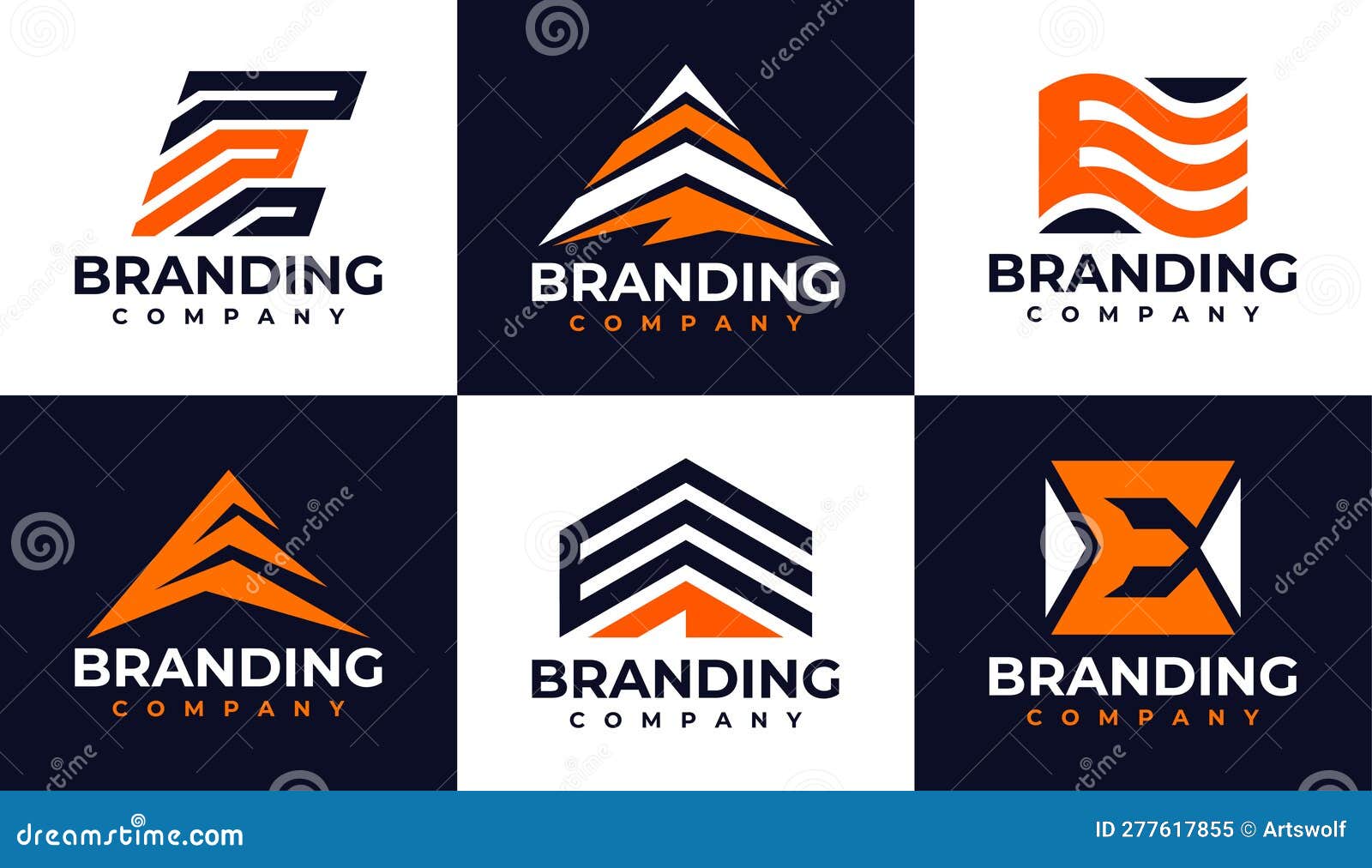 Minimalist Abstract Letter E Logo Design Bundle. Modern Line Initial E ...