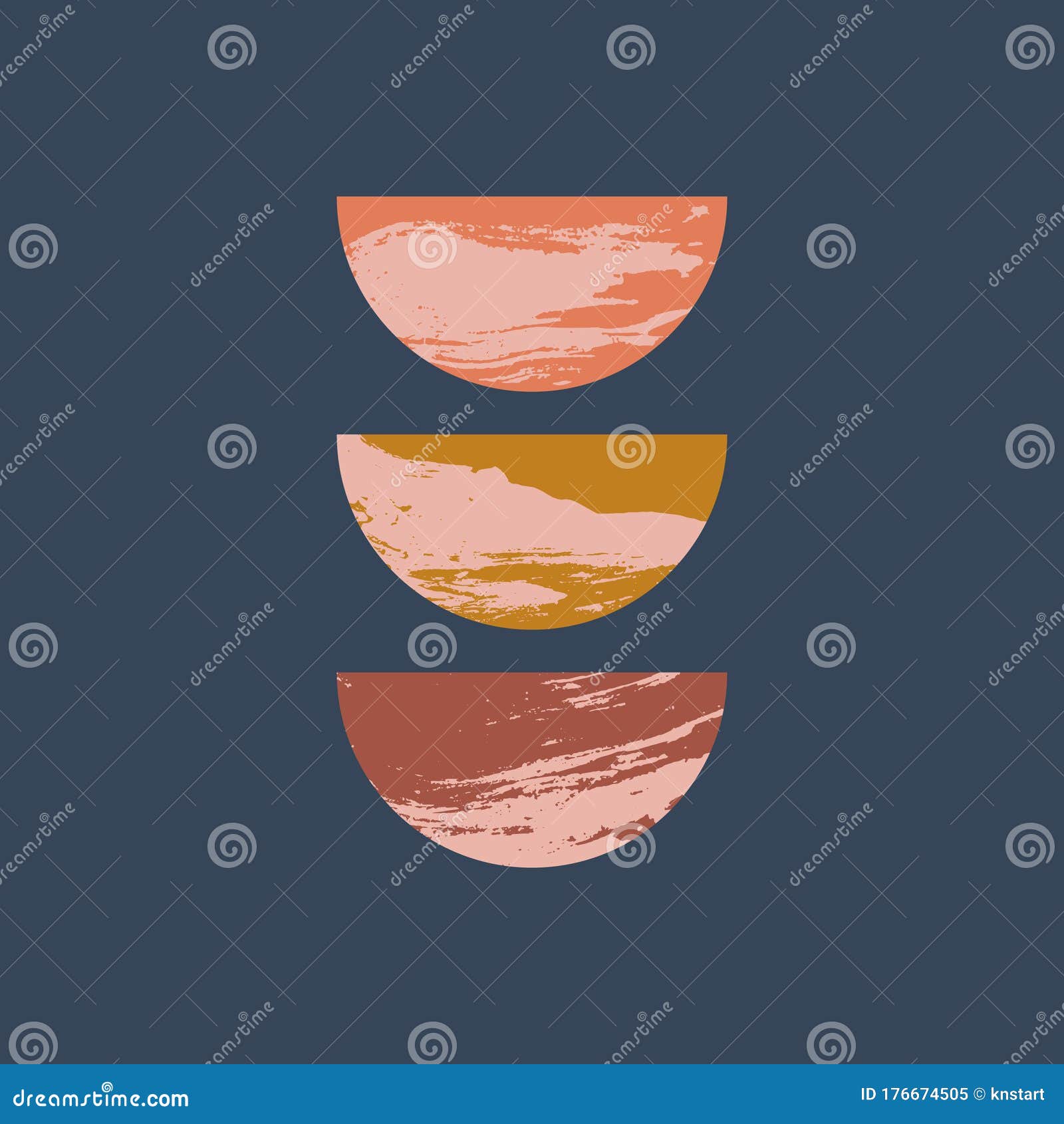 Minimalist Abstract Shapes Poster in Vector. Scandinavian Style ...