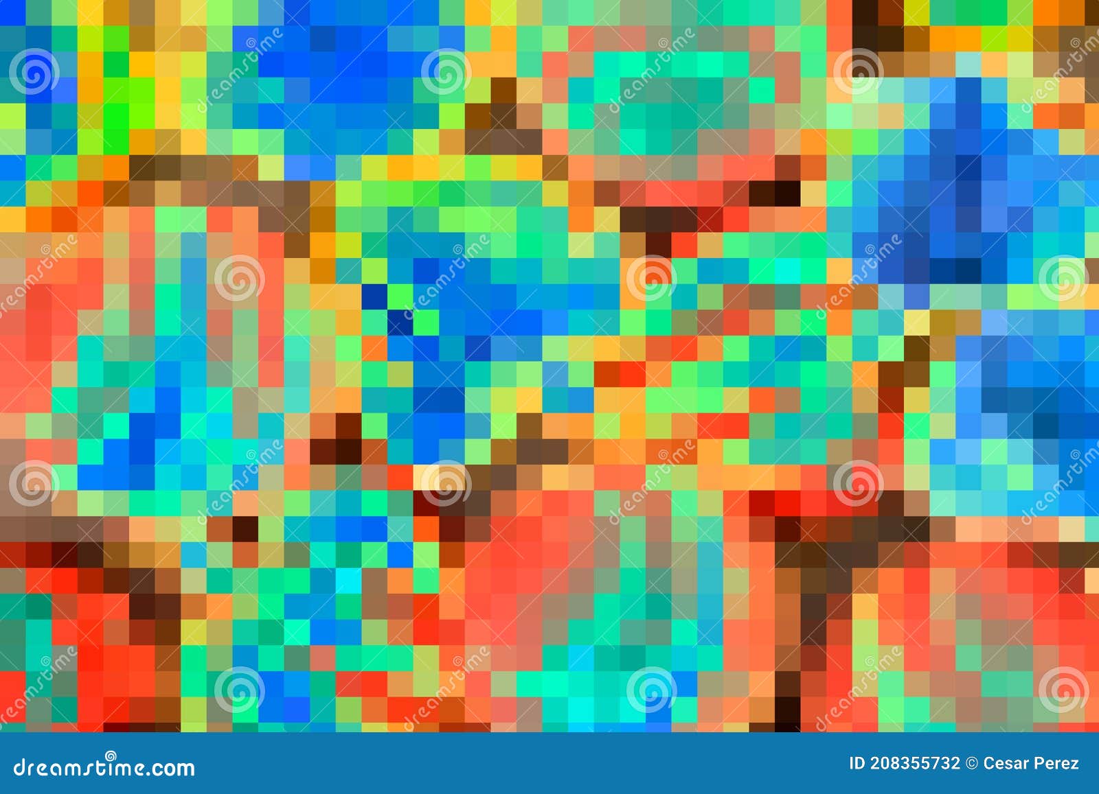 Minimalist Abstract Texture with Colored Pixels Stock Illustration ...