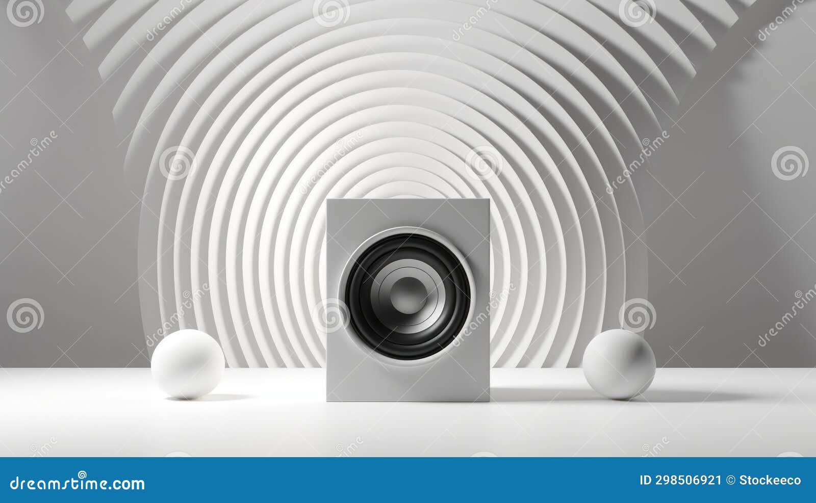 Minimalist Abstract White Speaker in Symmetrical Composition Stock ...