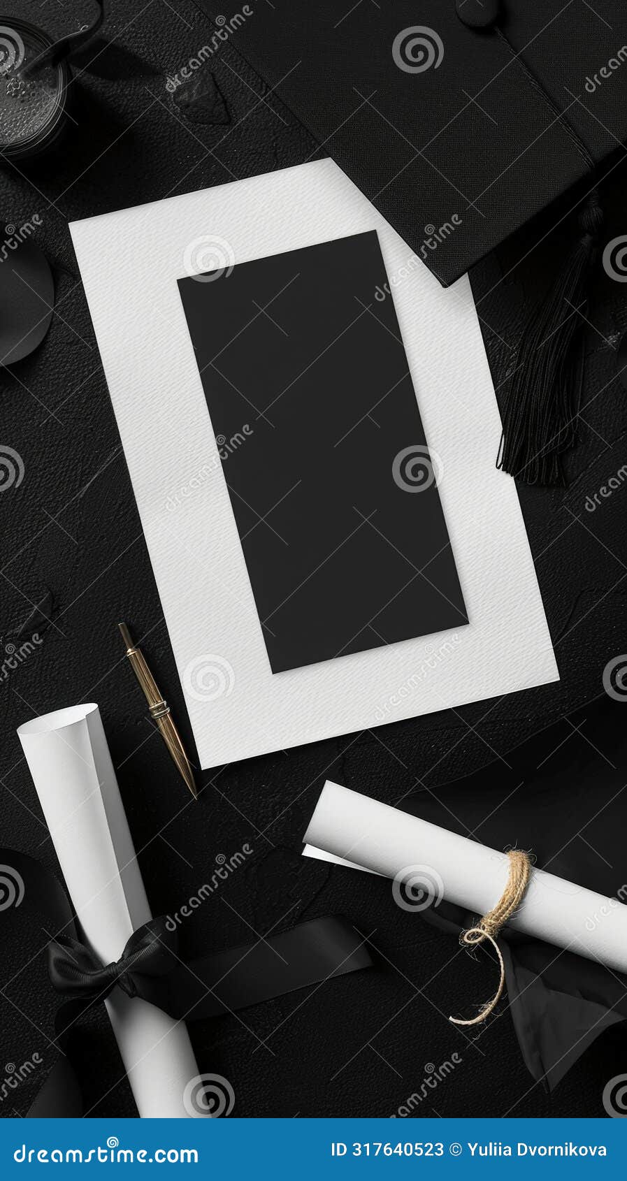 Minimalist Aesthetic Invitation Template for Graduation, Empty White ...