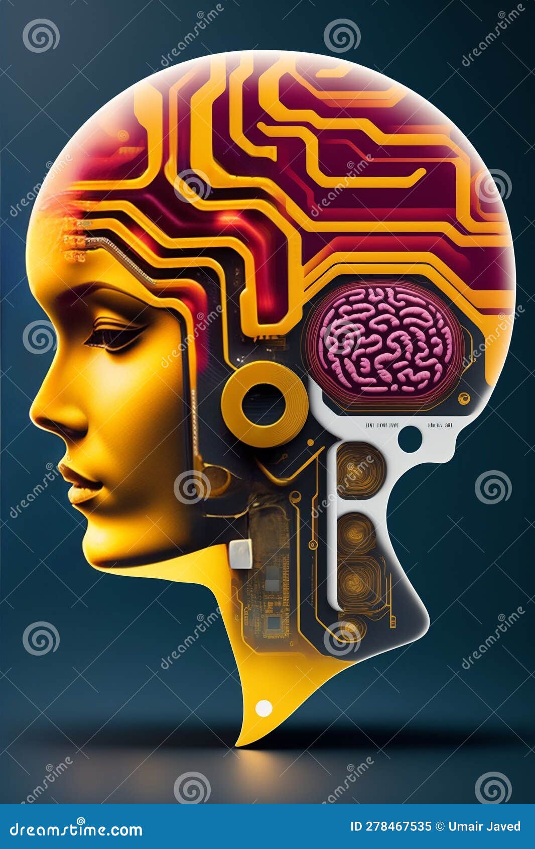 Minimalist Ai Technology Made of Circuits and Connections in Robot ...