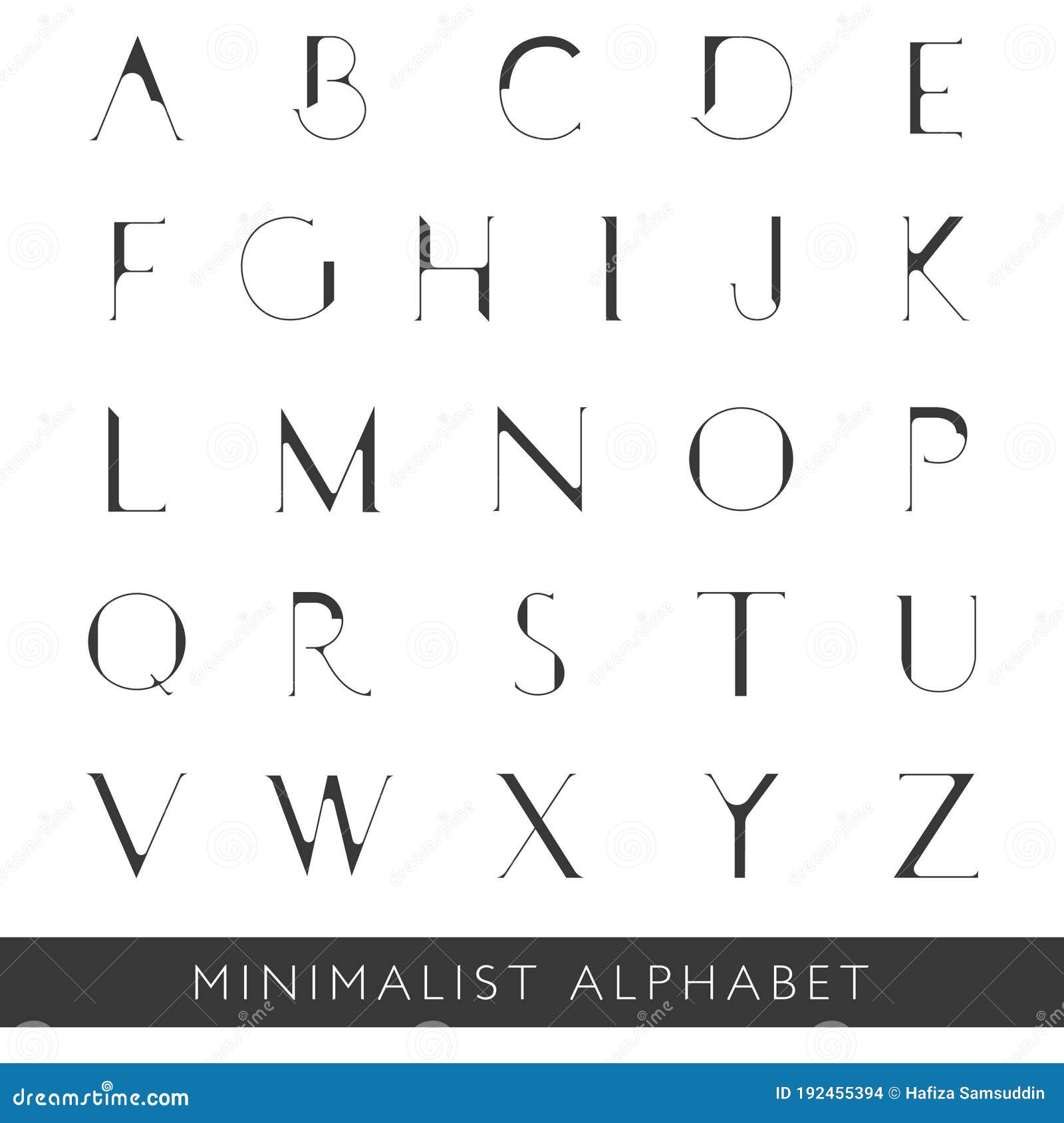 Minimalist Alphabet Set. Vector Illustration Decorative Design Stock ...