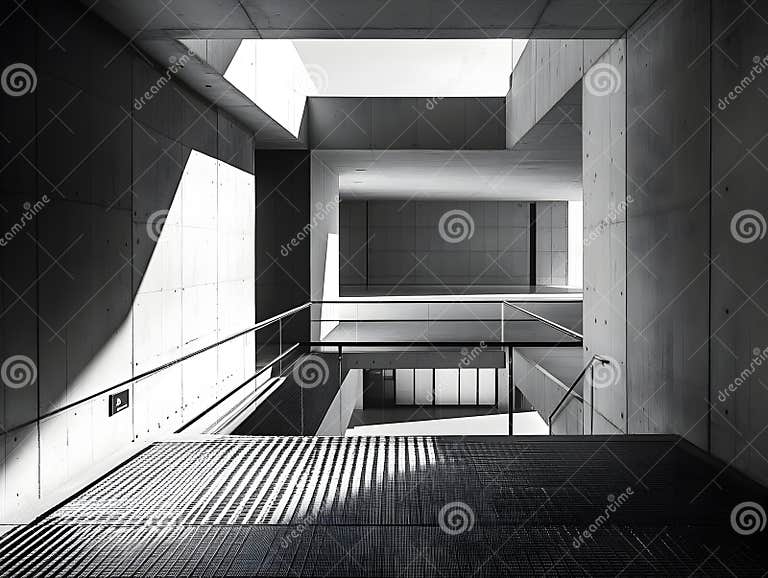 Minimalist Architectural Interior with Geometric Patterns and Negative ...