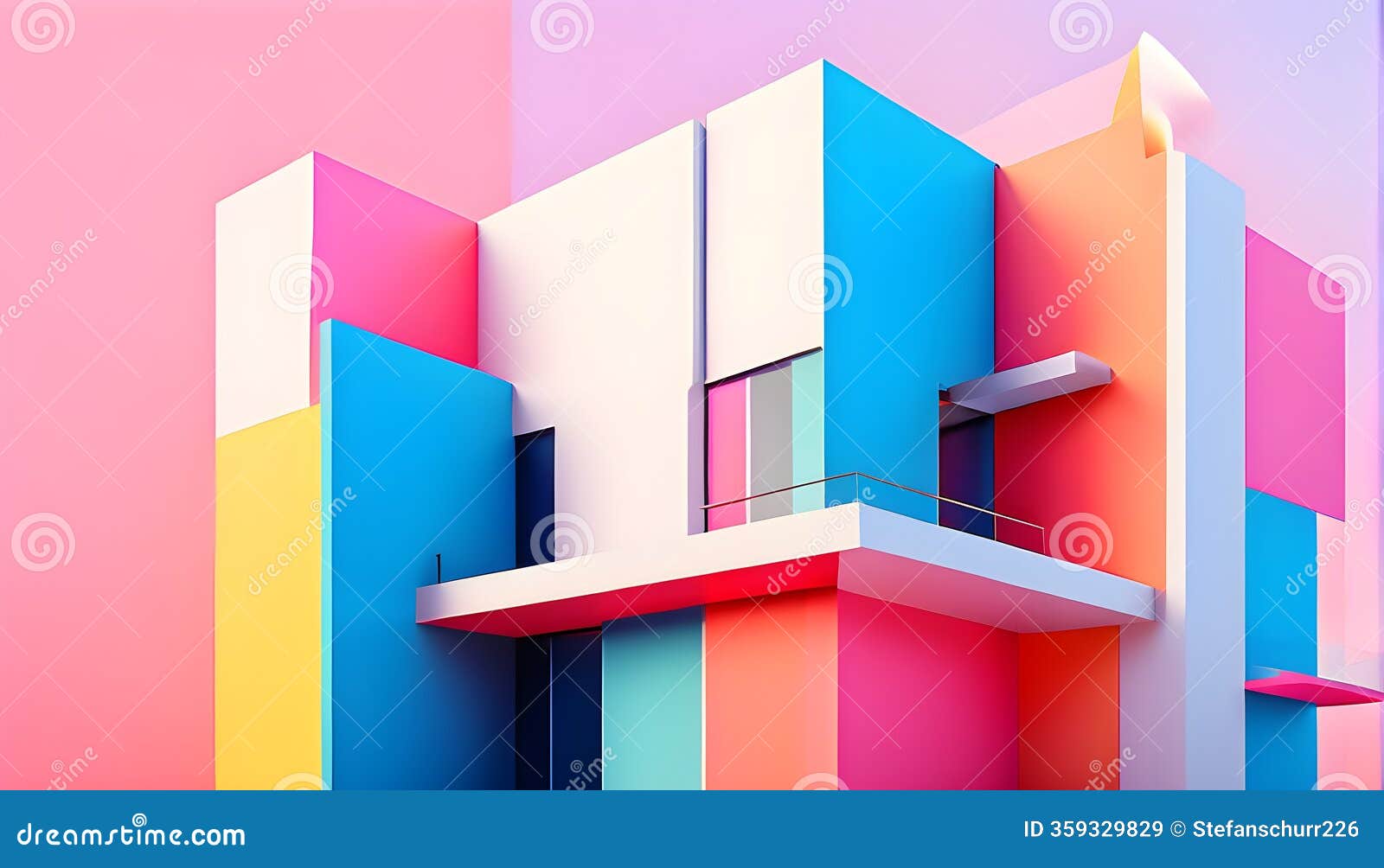 Minimalist Architectural Rendering of Modern Buildings in Simple and ...