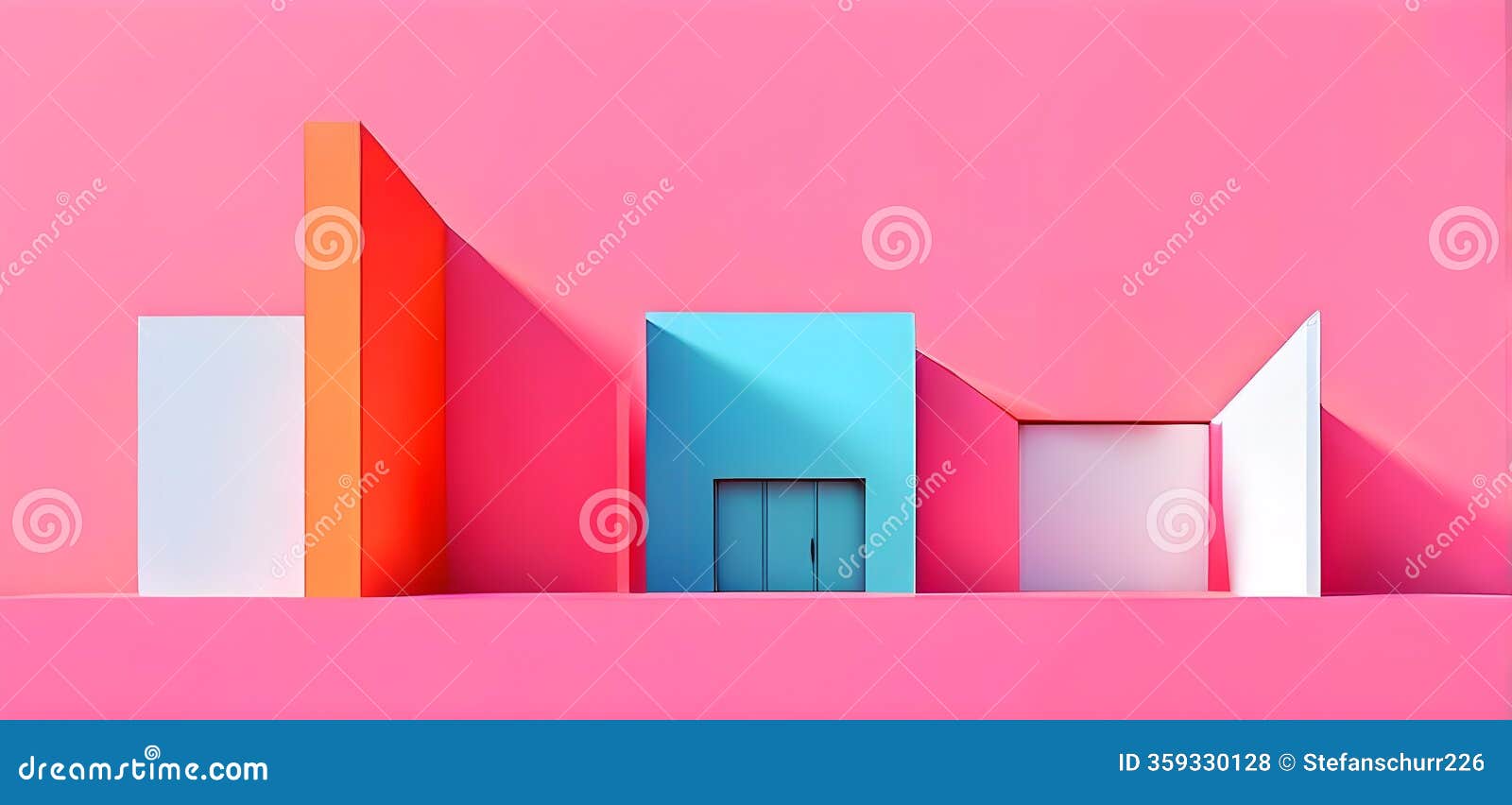 Minimalist Architectural Rendering of Modern Buildings in Simple and ...